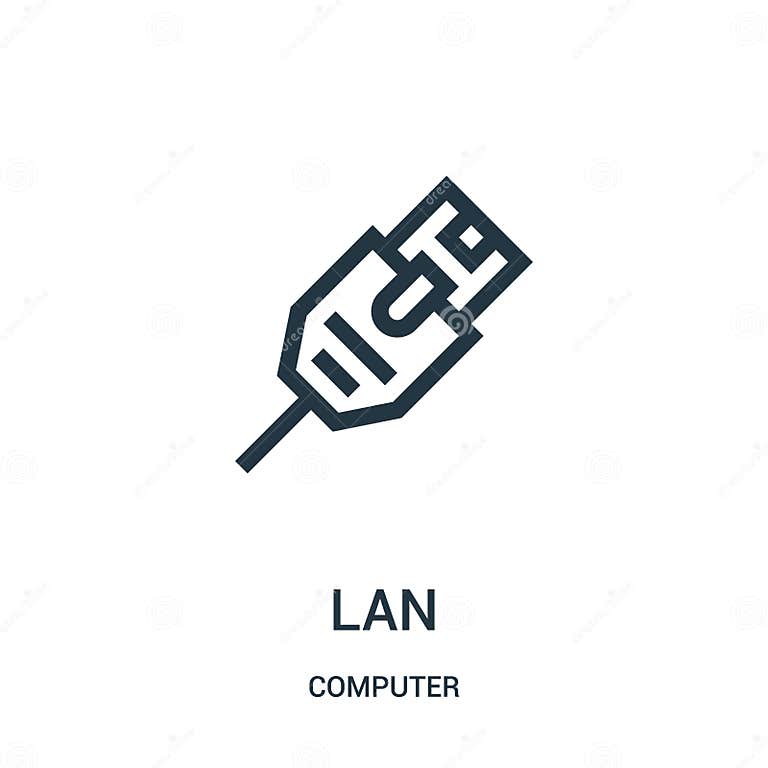 Lan Icon Vector from Computer Collection. Thin Line Lan Outline Icon ...
