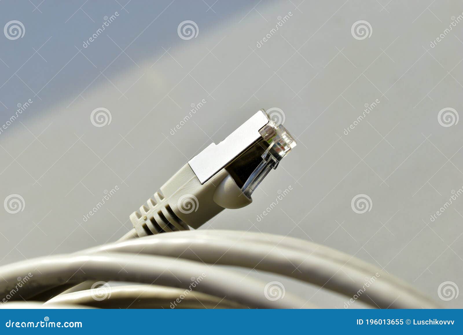 LAN Input Cable Patch Cord White Cord on White Background Stock Image ...