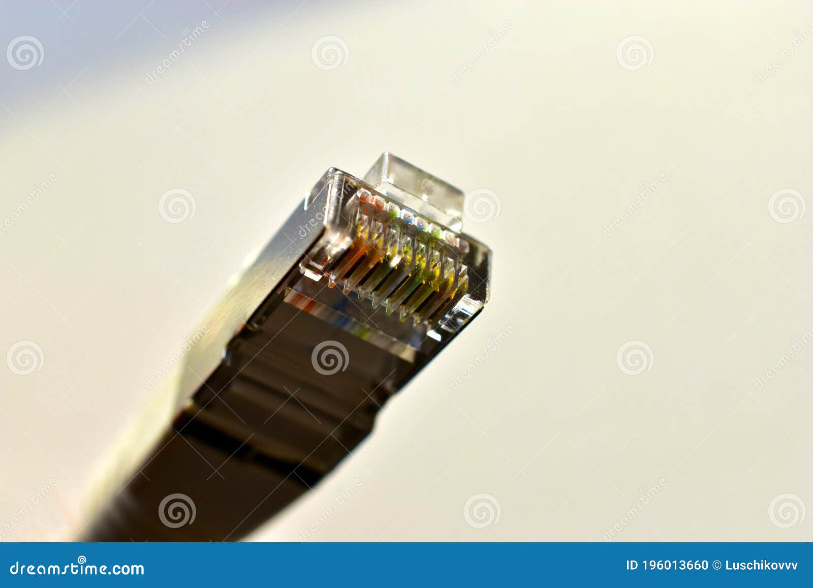 LAN Input Cable Patch Cord White Cord on White Background Stock Photo ...