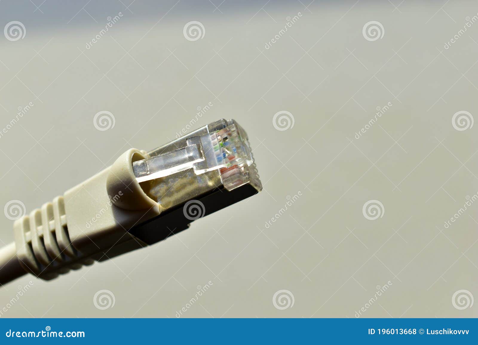 LAN Input Cable Patch Cord White Cord on White Background Stock Photo ...