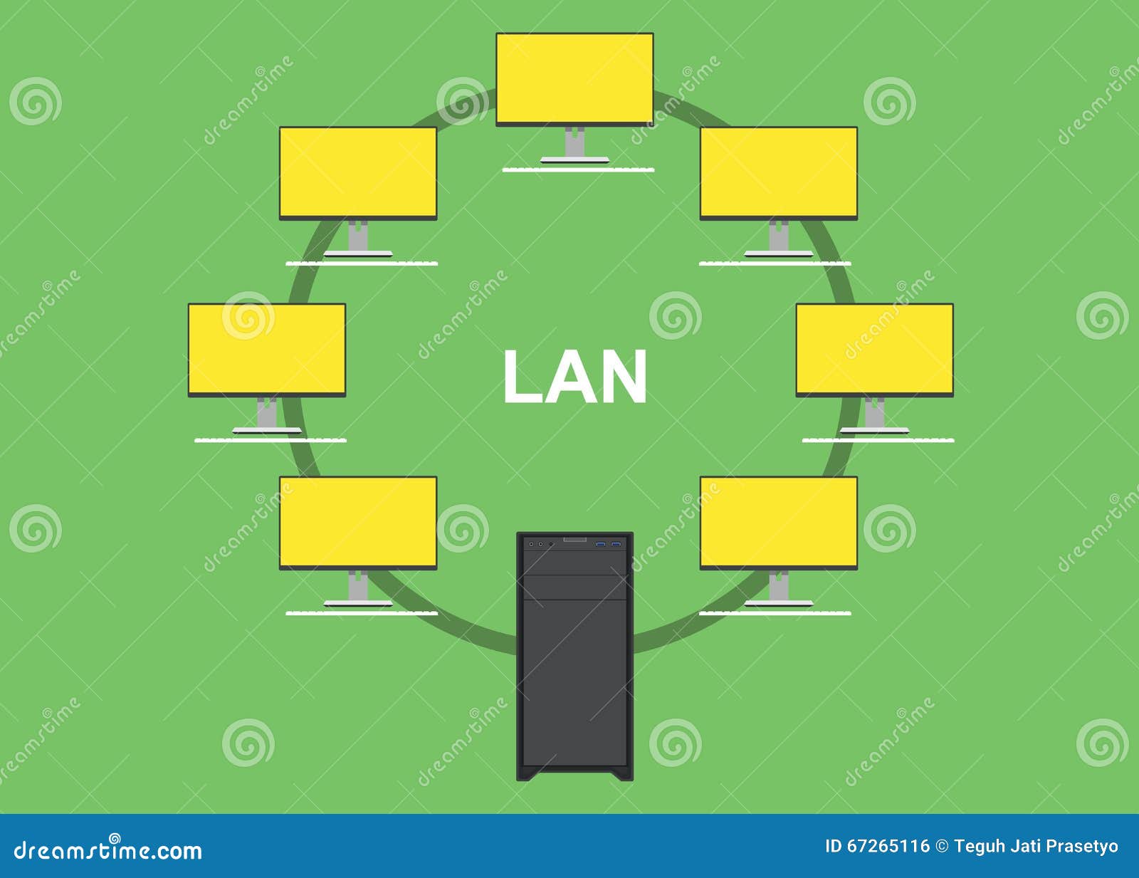 Lan Local Area Network with Computer Server Stock Vector - Illustration ...