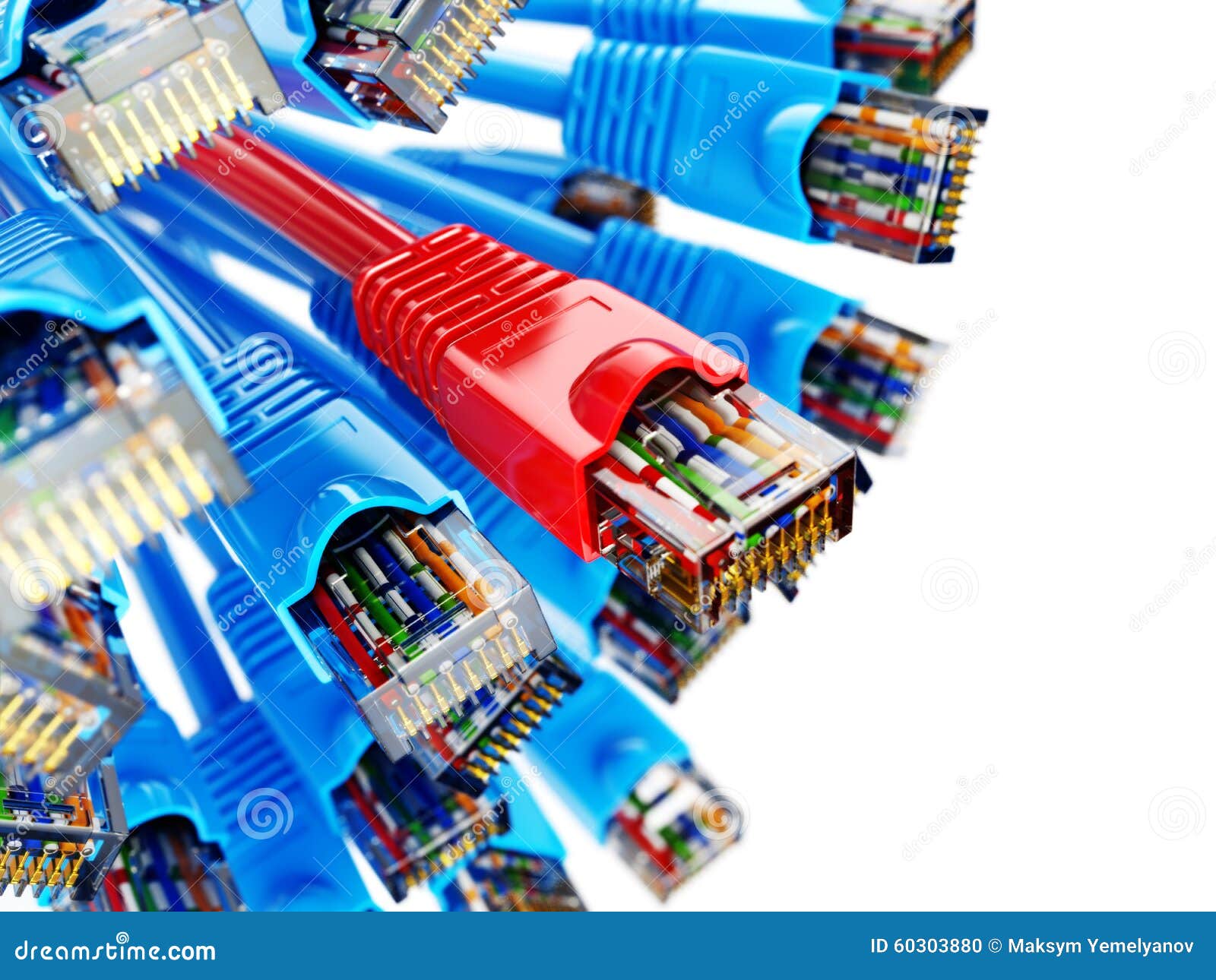 LAN Network Connection Ethernet RJ45 Cables. Choise of Provider Stock ...