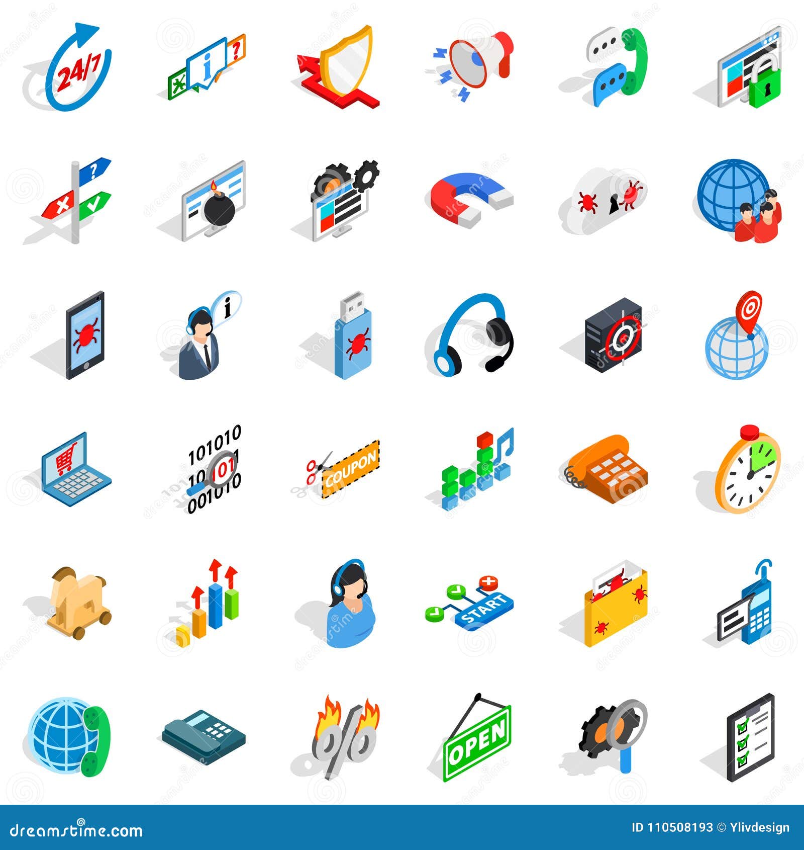 Lan Network Icons Set, Isometric Style Stock Vector - Illustration of ...