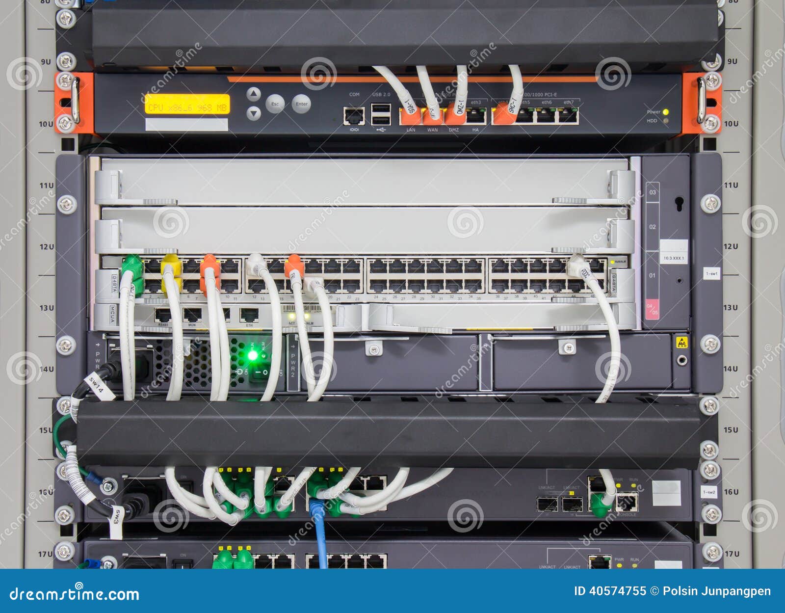 Lan panel switch stock image. Image of closet, black - 40574755