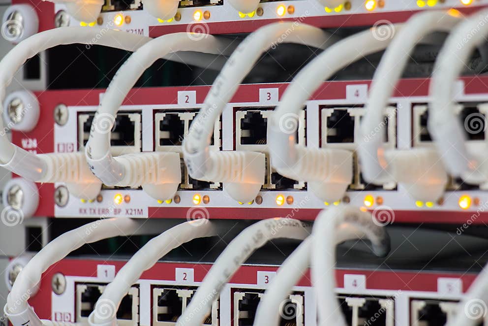 Lan panel switch stock image. Image of central, interior - 40575745
