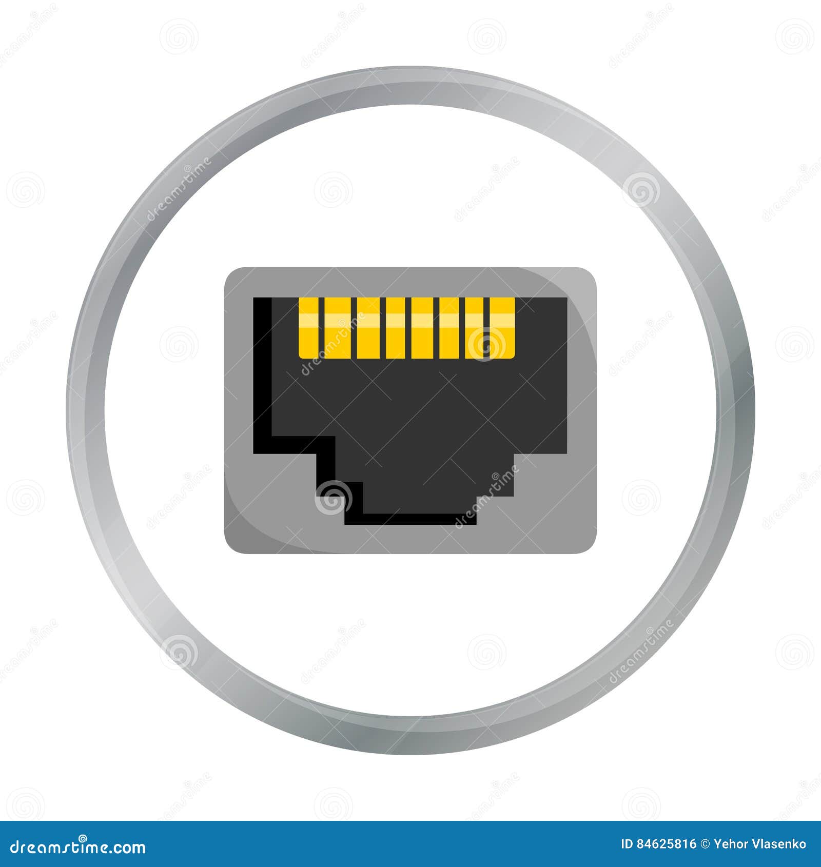 Lan Port Icon In Cartoon Style Isolated On White Background Personal