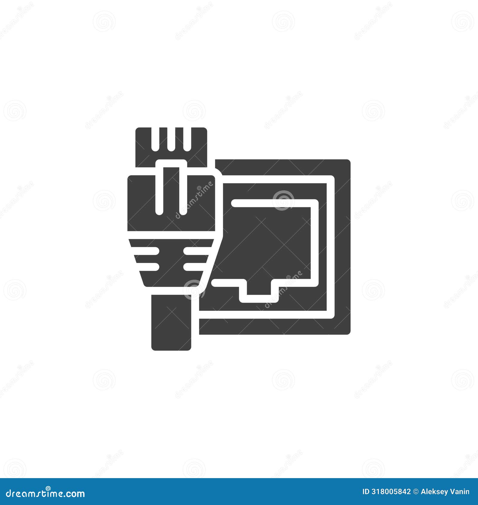 LAN port vector icon stock illustration. Illustration of flat - 318005842