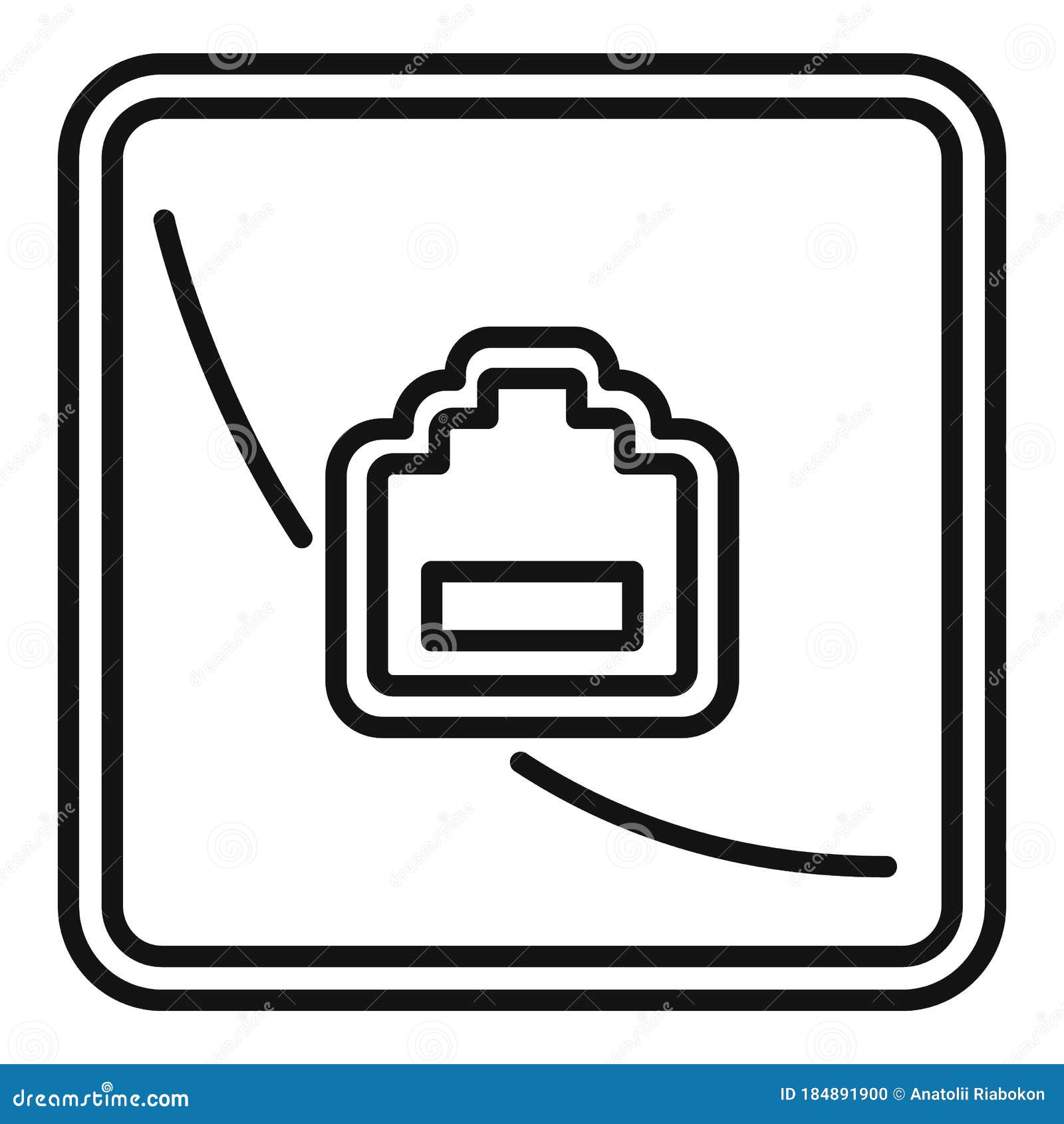 Lan Port Wall Socket Icon, Outline Style Stock Vector - Illustration of ...