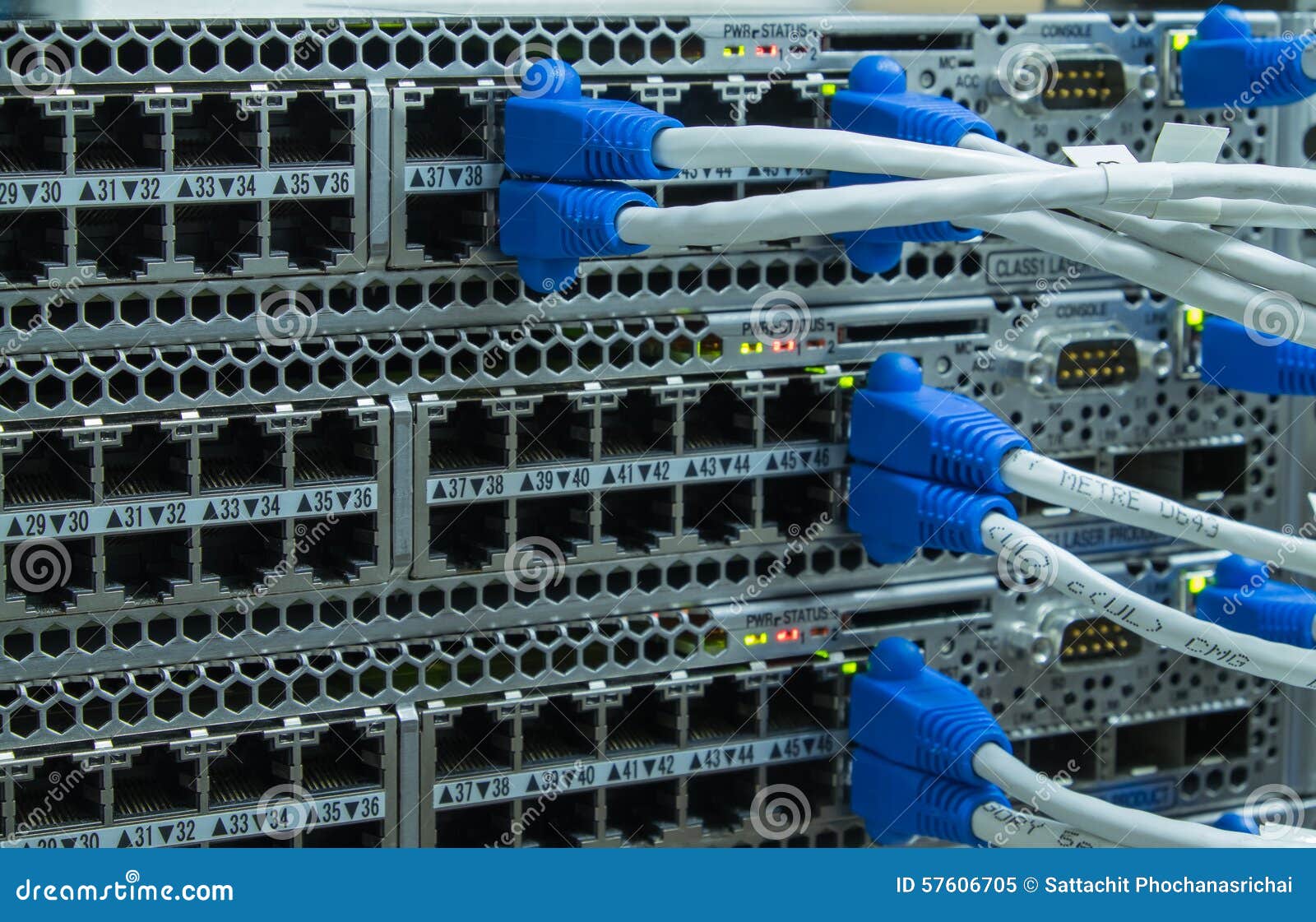 Lan Utp Cable Plug in Network Switch Stock Image - Image of ...