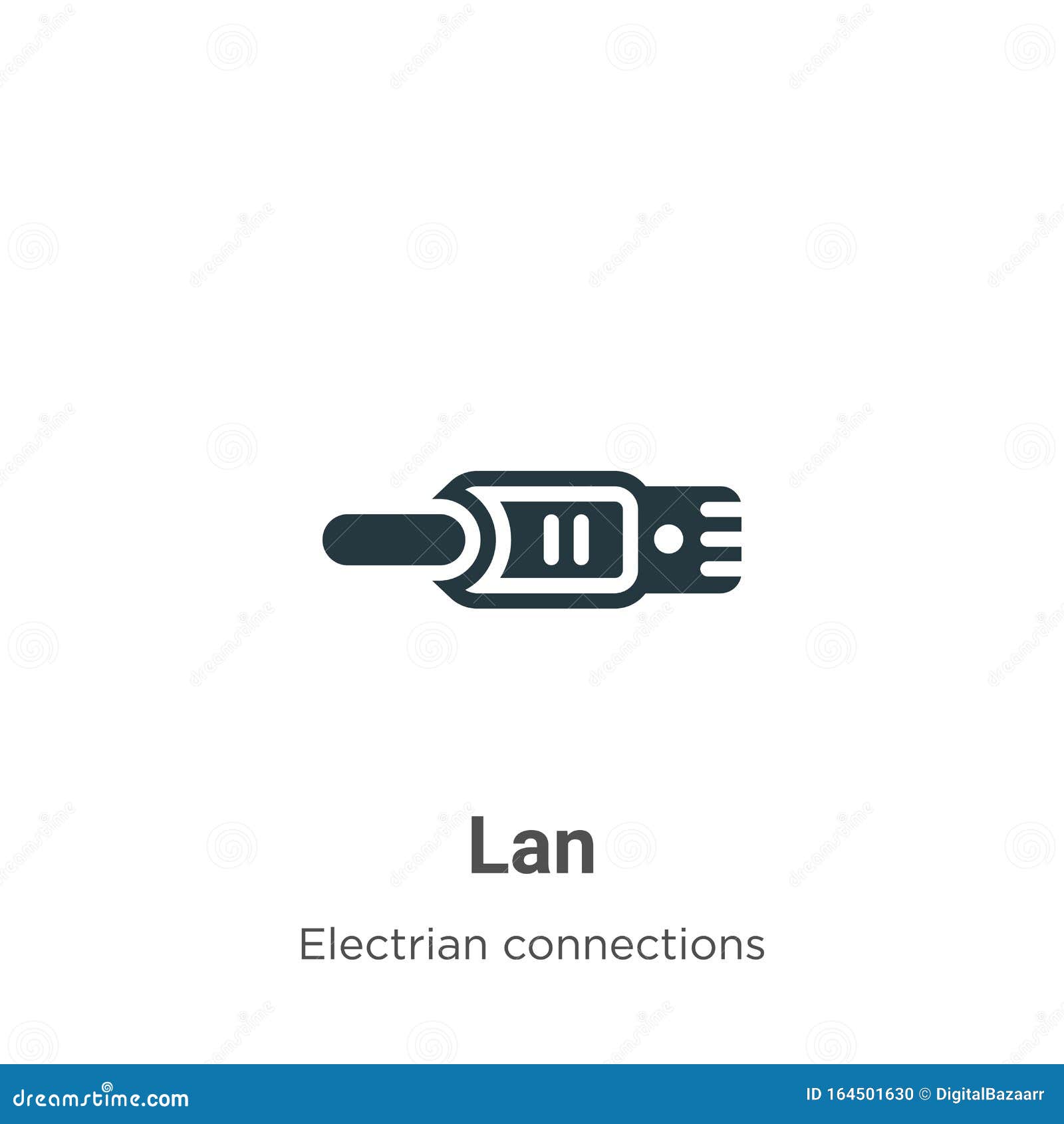 Lan Vector Icon on White Background. Flat Vector Lan Icon Symbol Sign ...