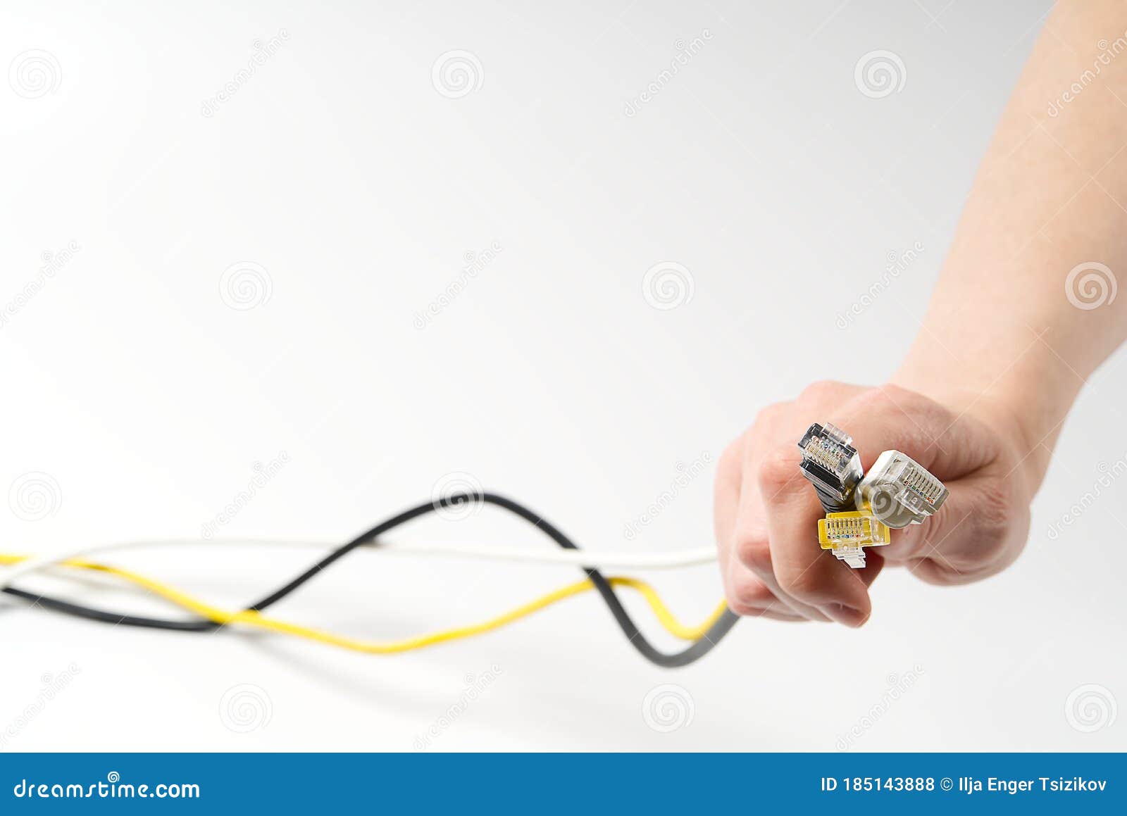 Lan Wires Cat5 Cat6. Hand Holds Wires with High Speed Internet Access ...