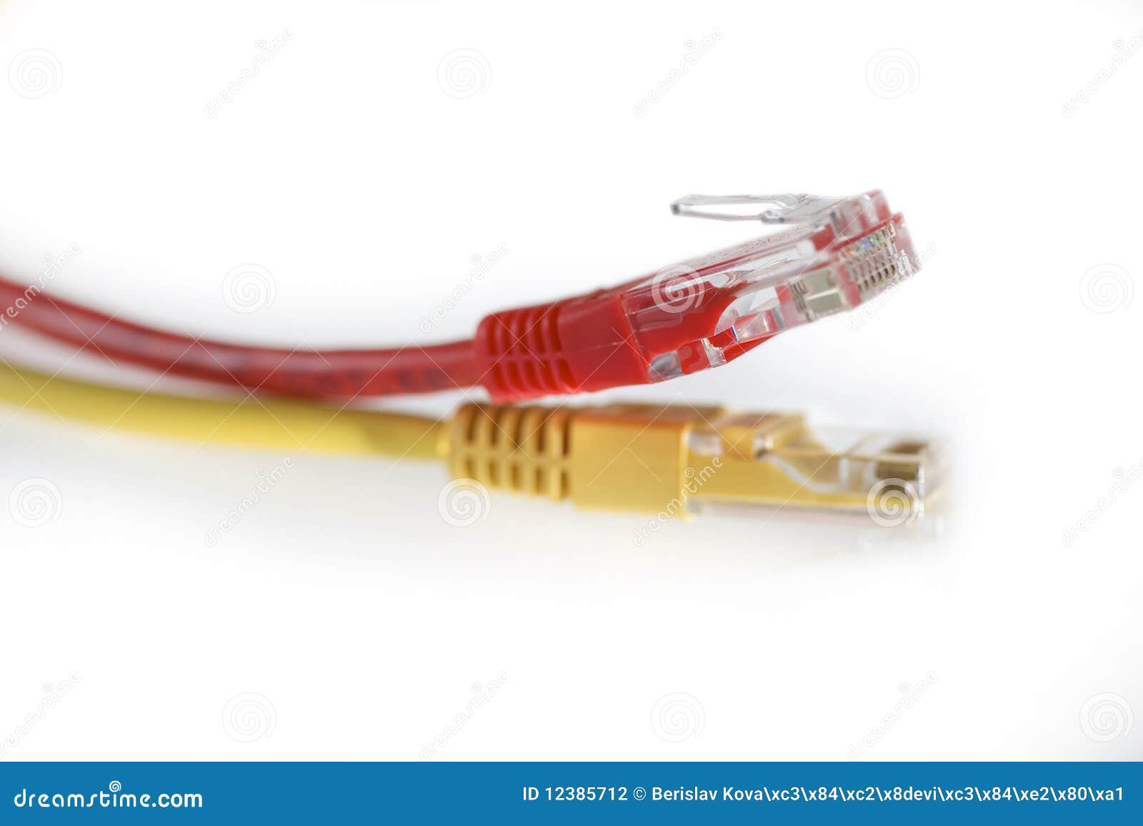 LAN Yellow and Red Cat 5 Wire Cable Stock Photo - Image of isolated ...