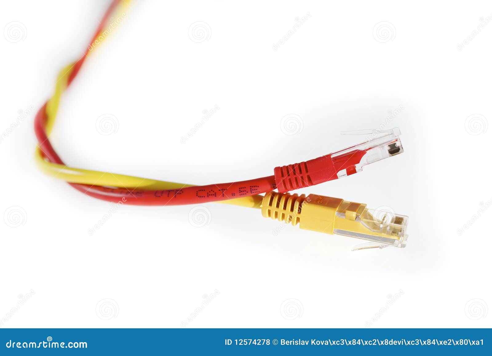LAN Yellow and Red Cat 5 Wire Cable Stock Photo - Image of industry ...