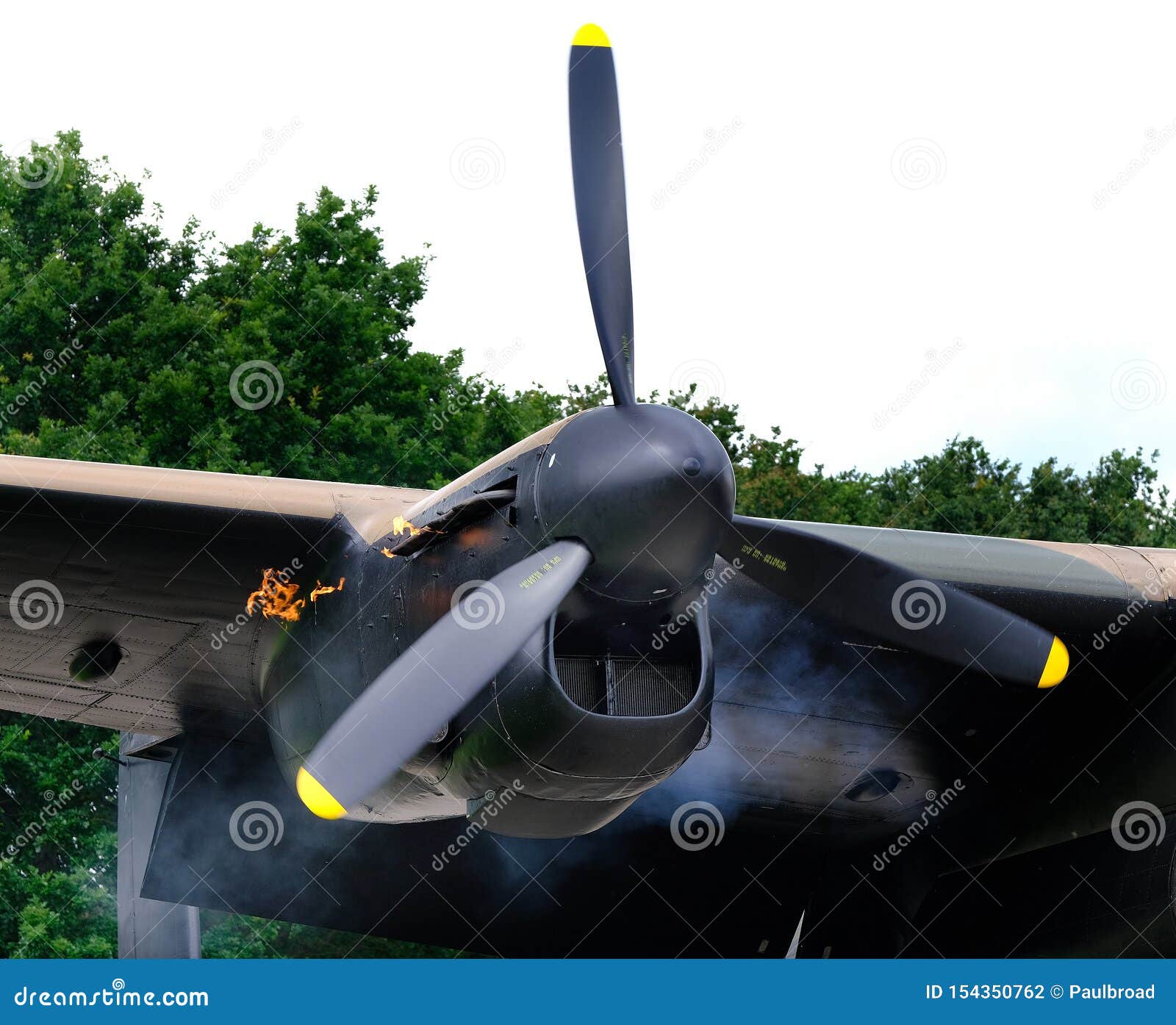 Lancaster Bomber Merlin Engine Starting. Stock Photo - Image of four ...