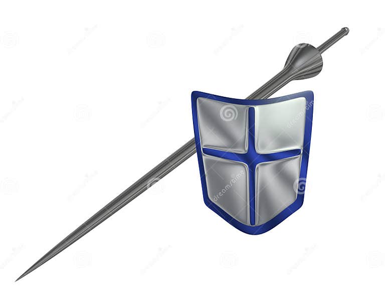 Lance and shield stock illustration. Illustration of medieval - 18647503
