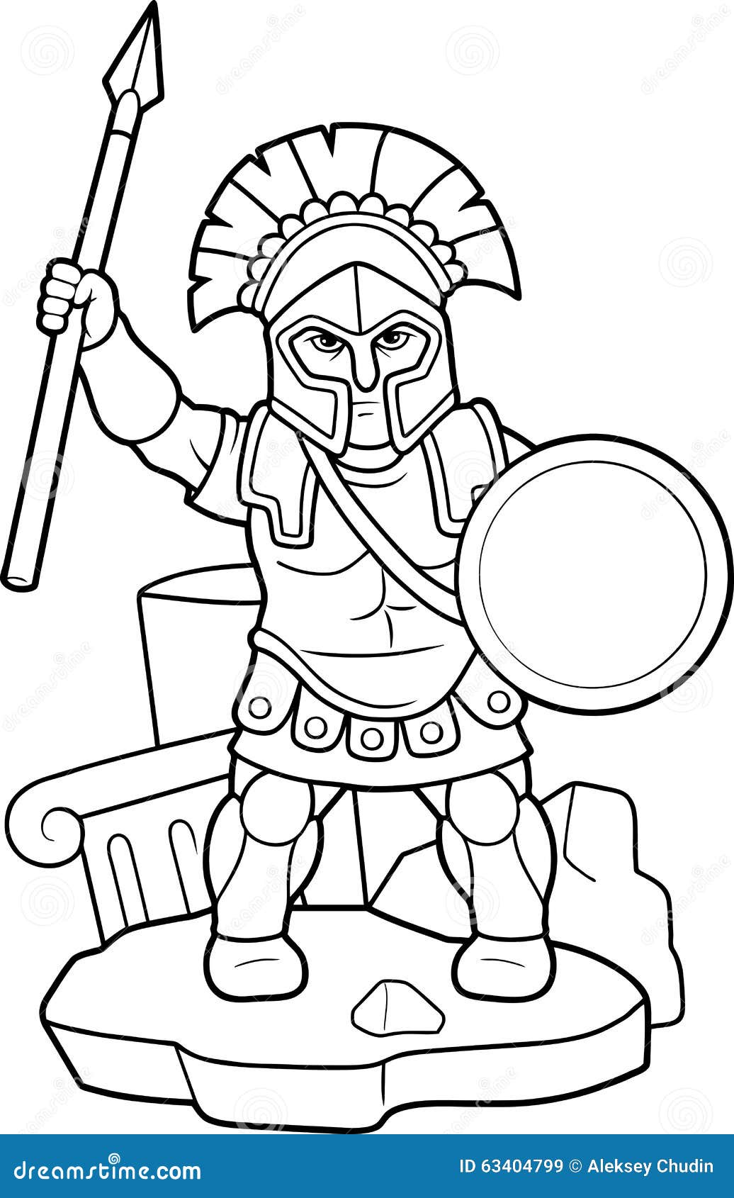 Lance Spartiate Dans Sa Main Illustration de Vecteur - Illustration du ...