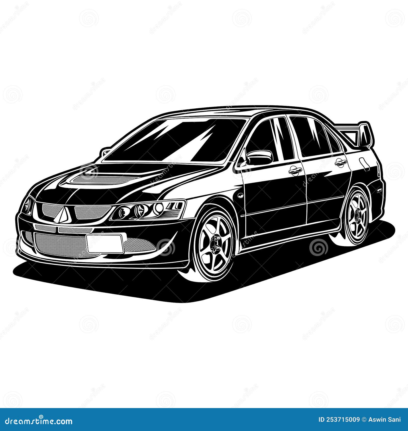 Lancer Evo VIII stock illustration. Illustration of muscle - 253715009