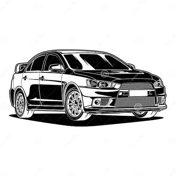 Lancer Evolution X Car Illustration Stock Illustration - Illustration ...