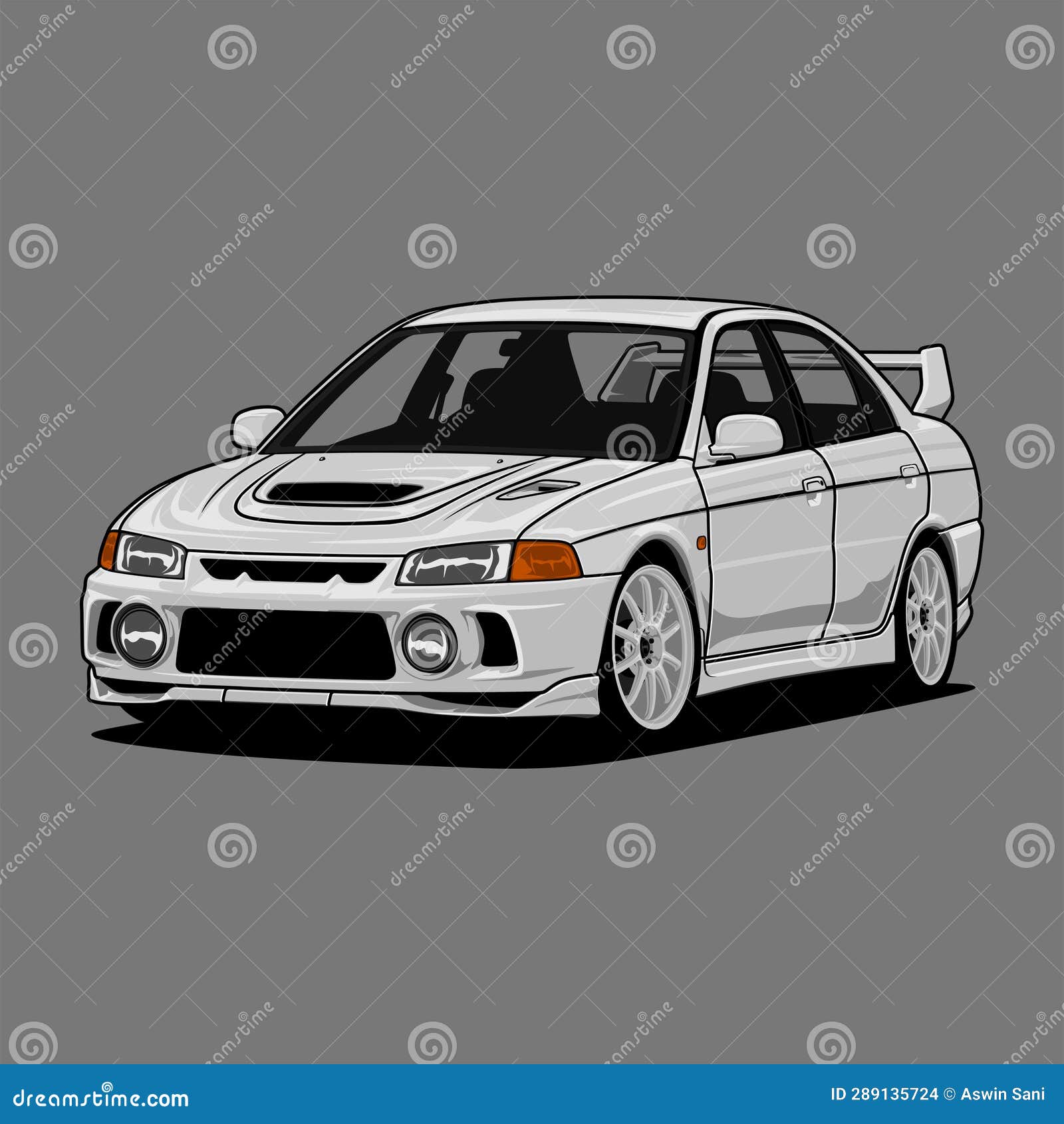 Lancer Evolution X Final Edition Cartoon Vector | CartoonDealer.com ...