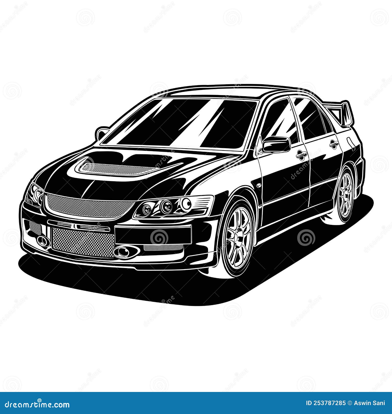 Lancer Evolution IX stock illustration. Illustration of black - 253787285