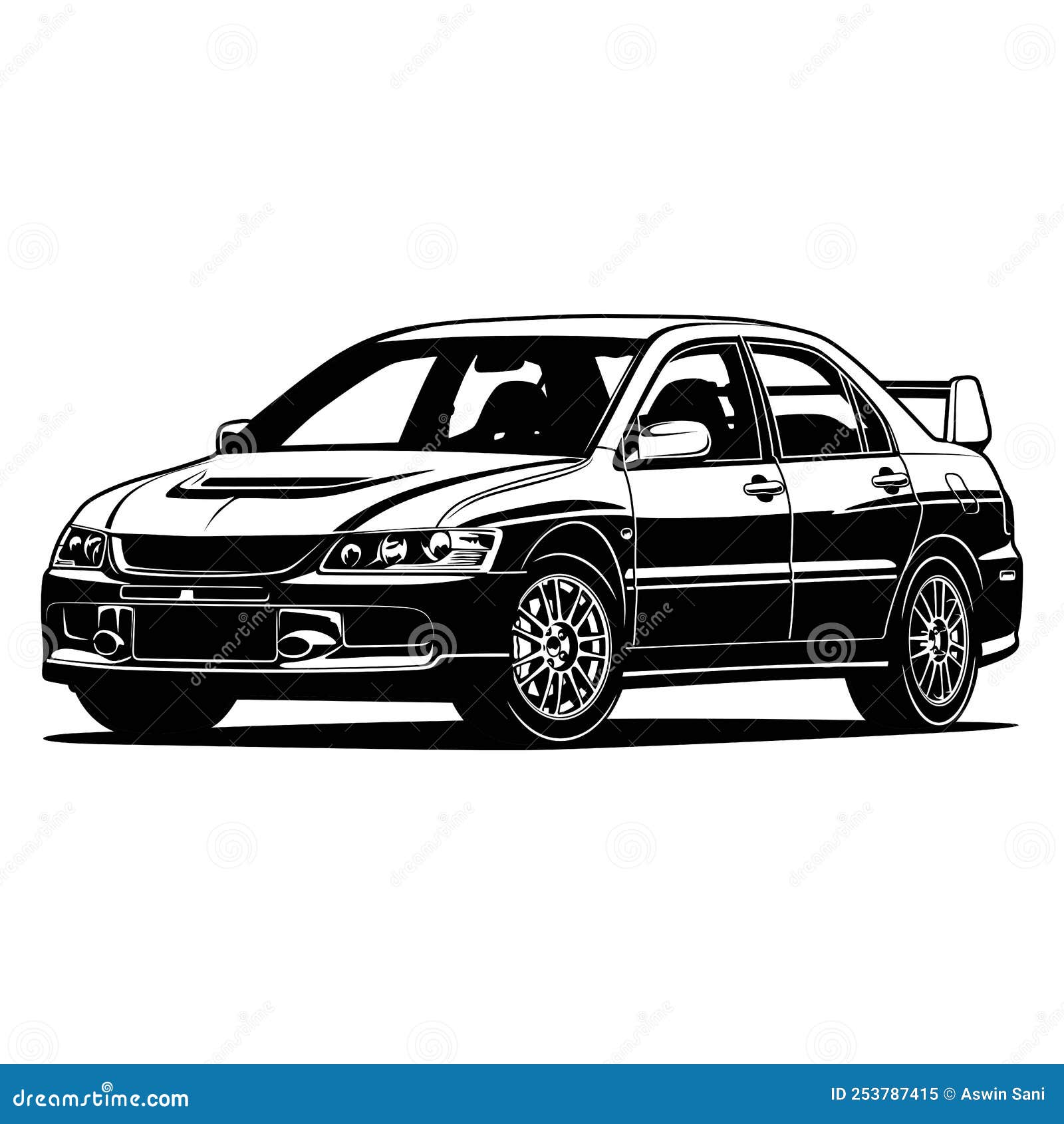 Lancer Evolution IX Car Illustration Stock Illustration - Illustration ...
