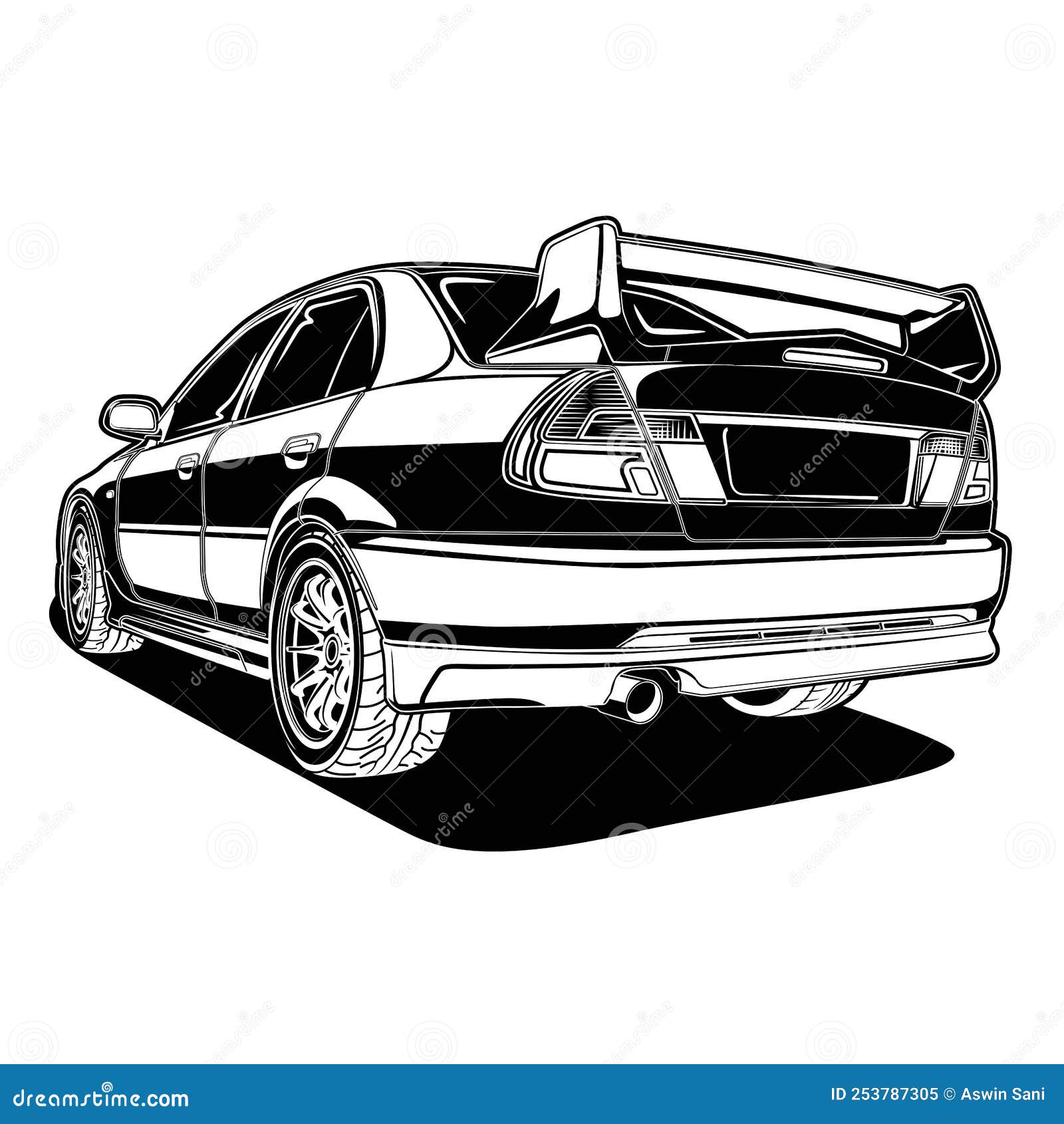 Lancer Evolution V Car Illustration Stock Illustration - Illustration ...