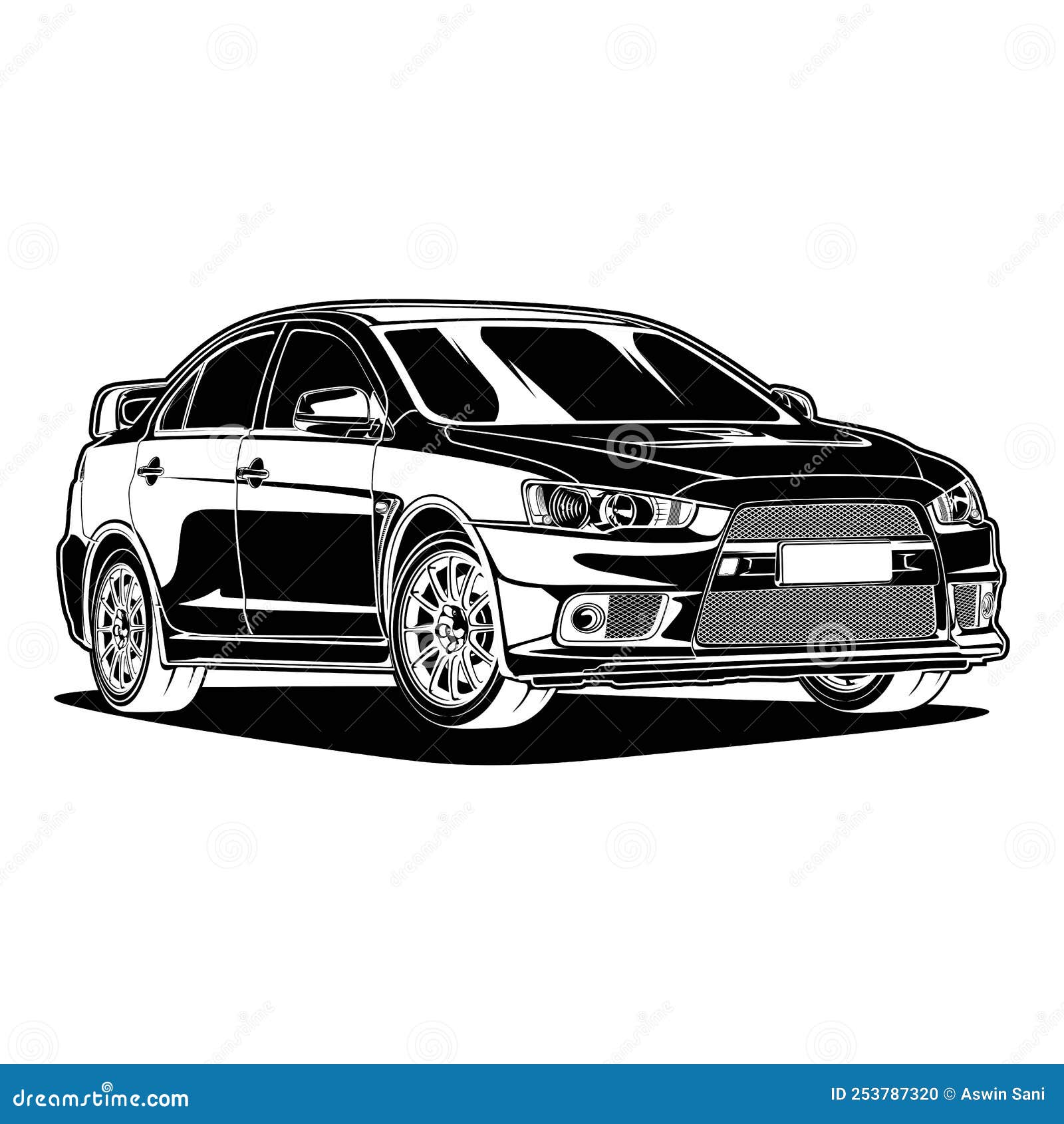 Lancer Evolution IX Royalty-Free Cartoon | CartoonDealer.com #253787285
