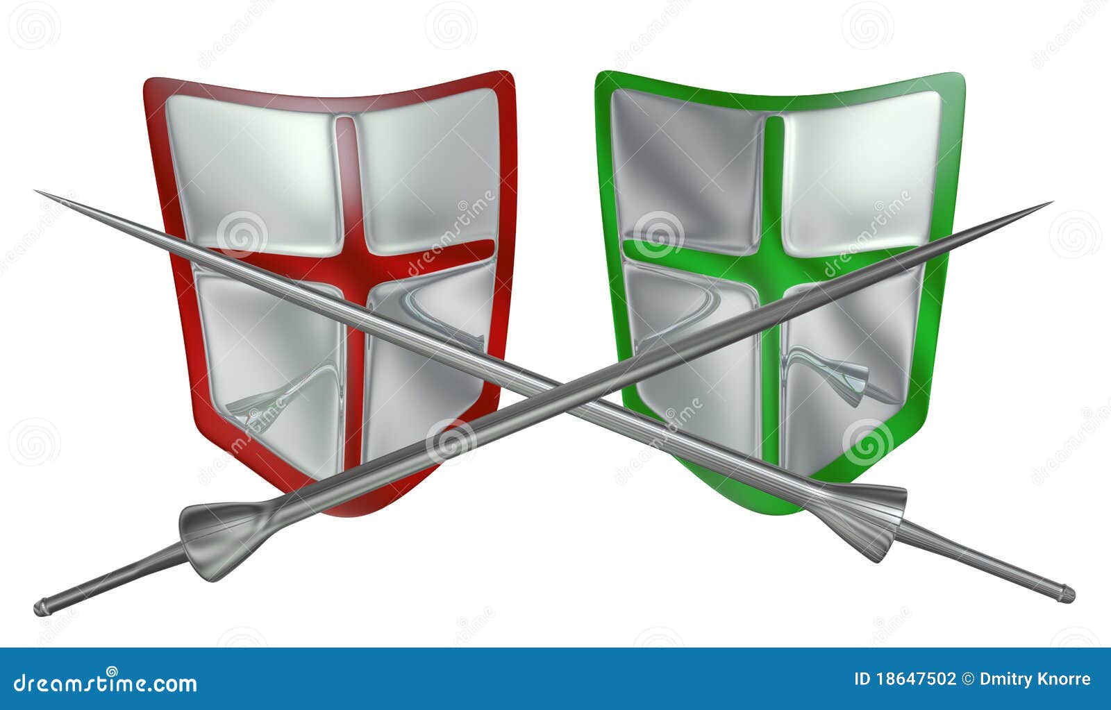 Lances and shields stock illustration. Illustration of sign - 18647502