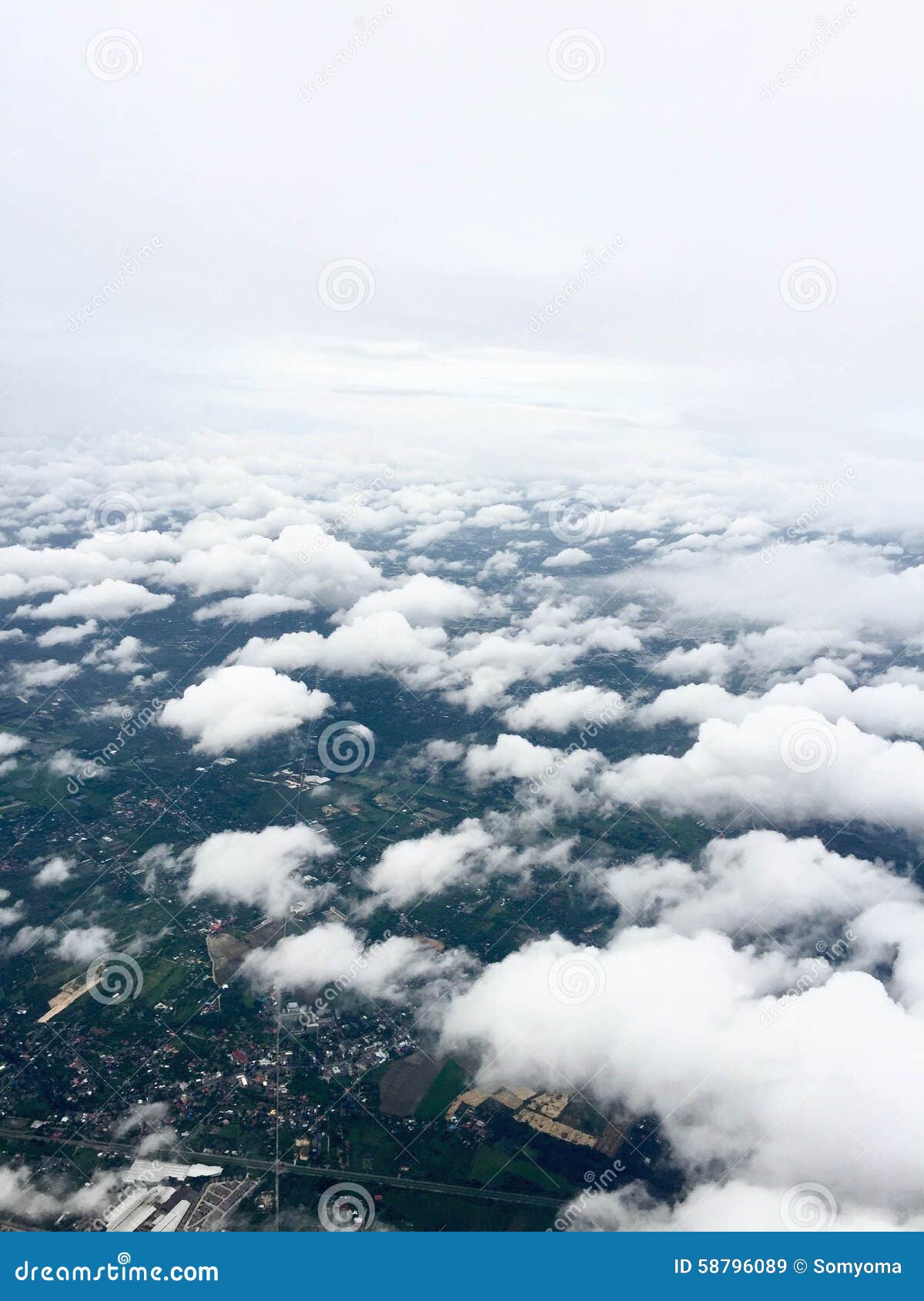 Land from above cloud view stock image. Image of plane - 58796089