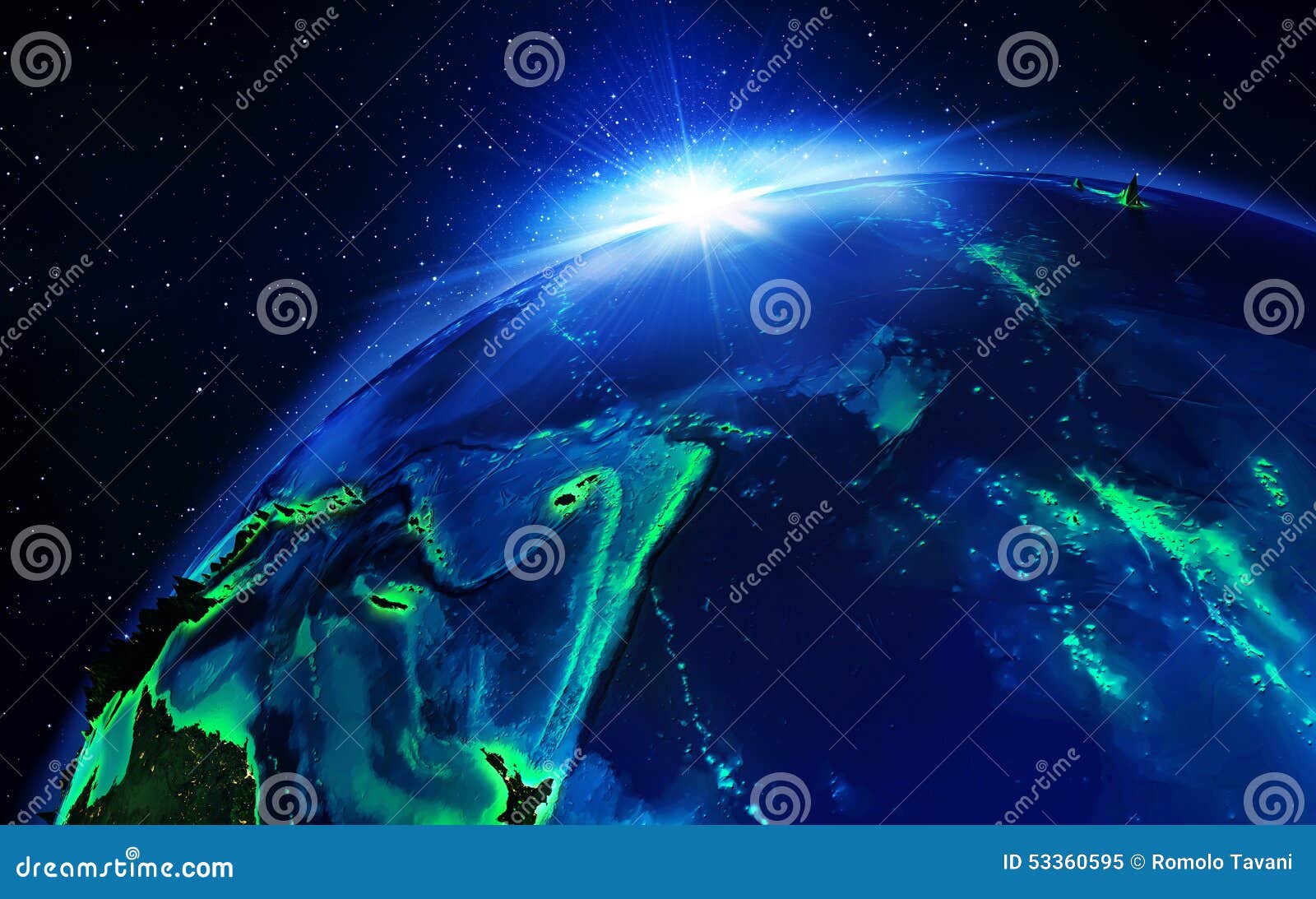 Land area in pacific ocean stock illustration. Illustration of hawaii ...