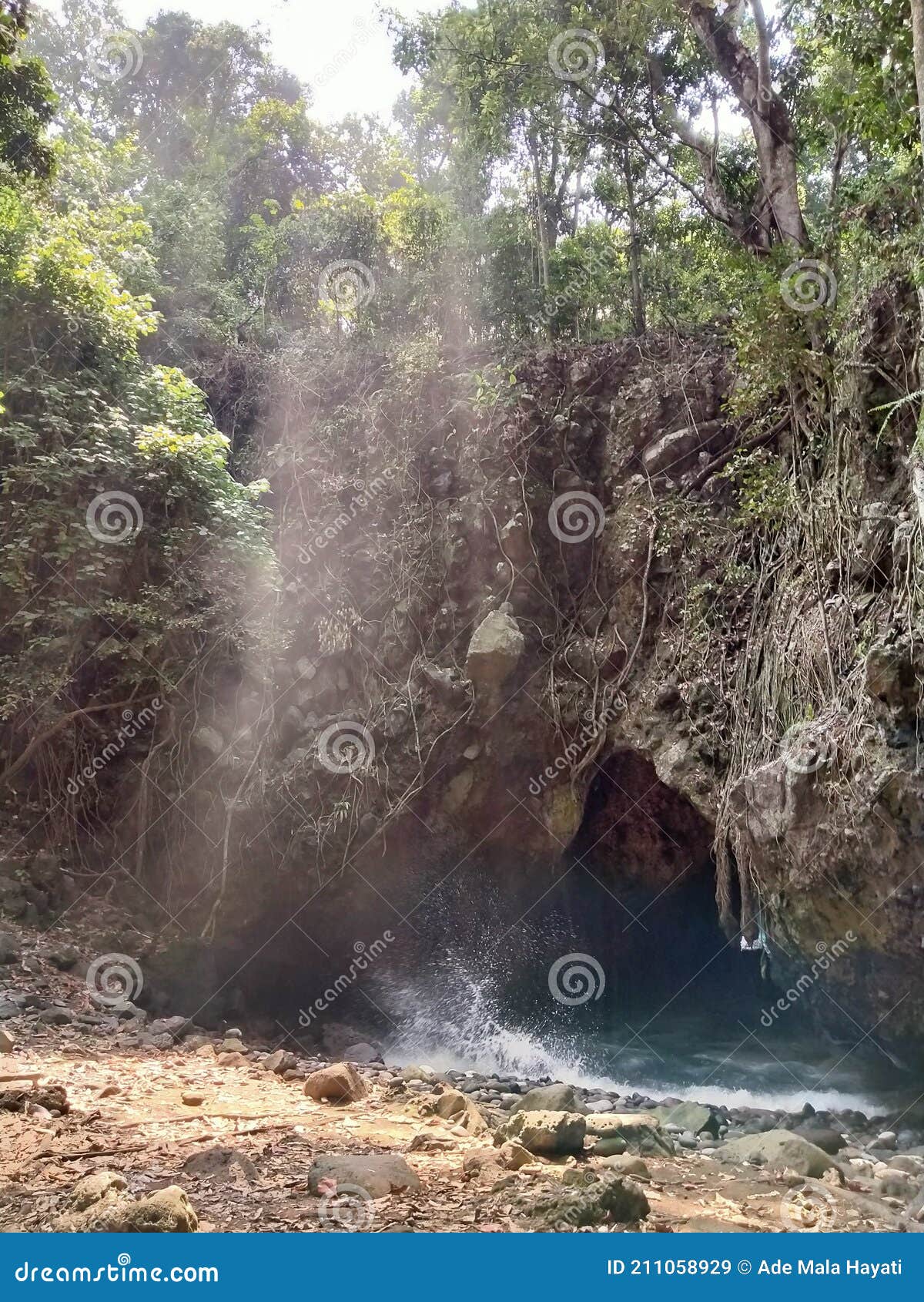 Land Border Cave with Direct Sea Water Stock Image - Image of nature ...