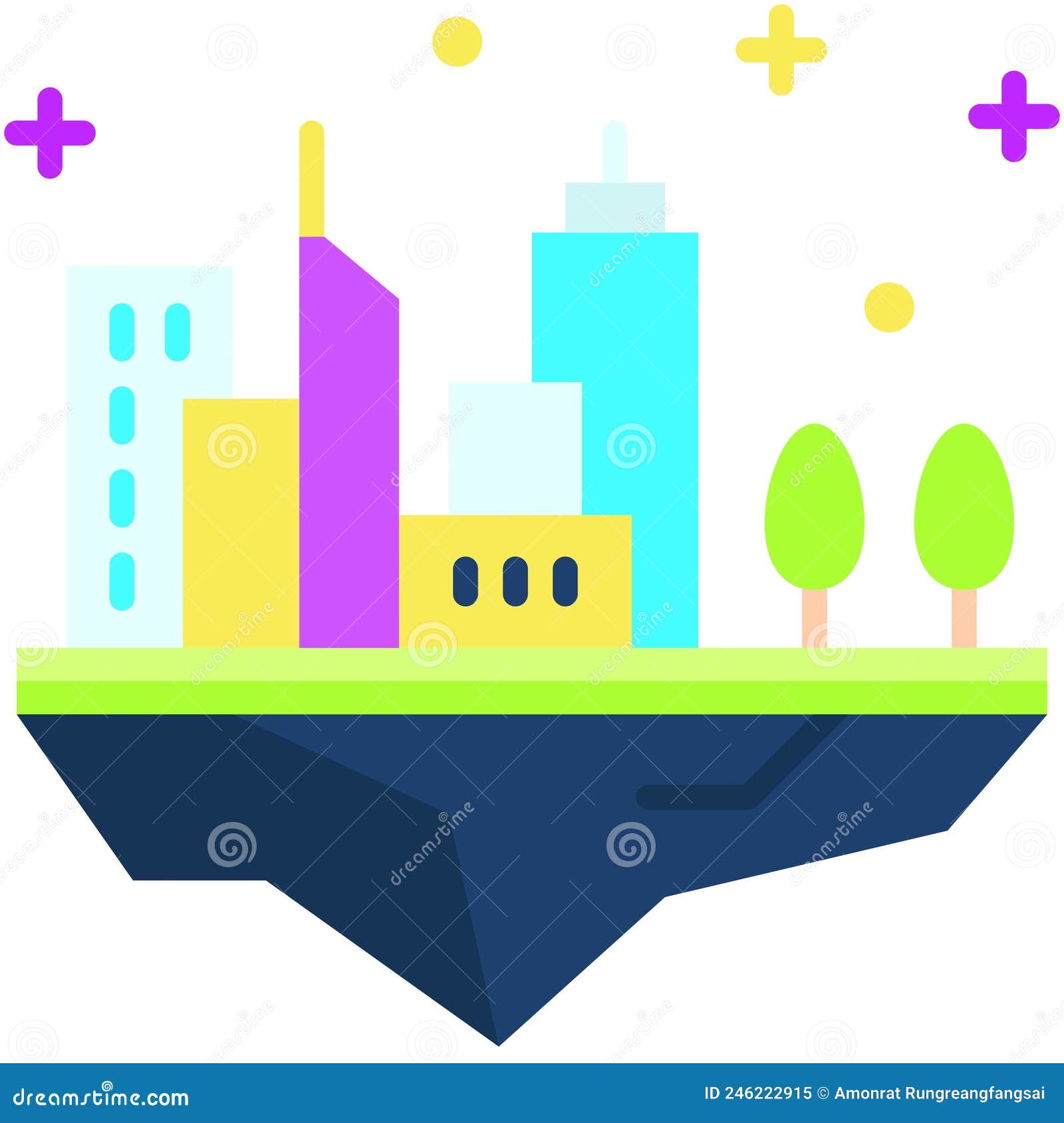 Land with Building Icon, Metaverse Related Vector Stock Vector ...