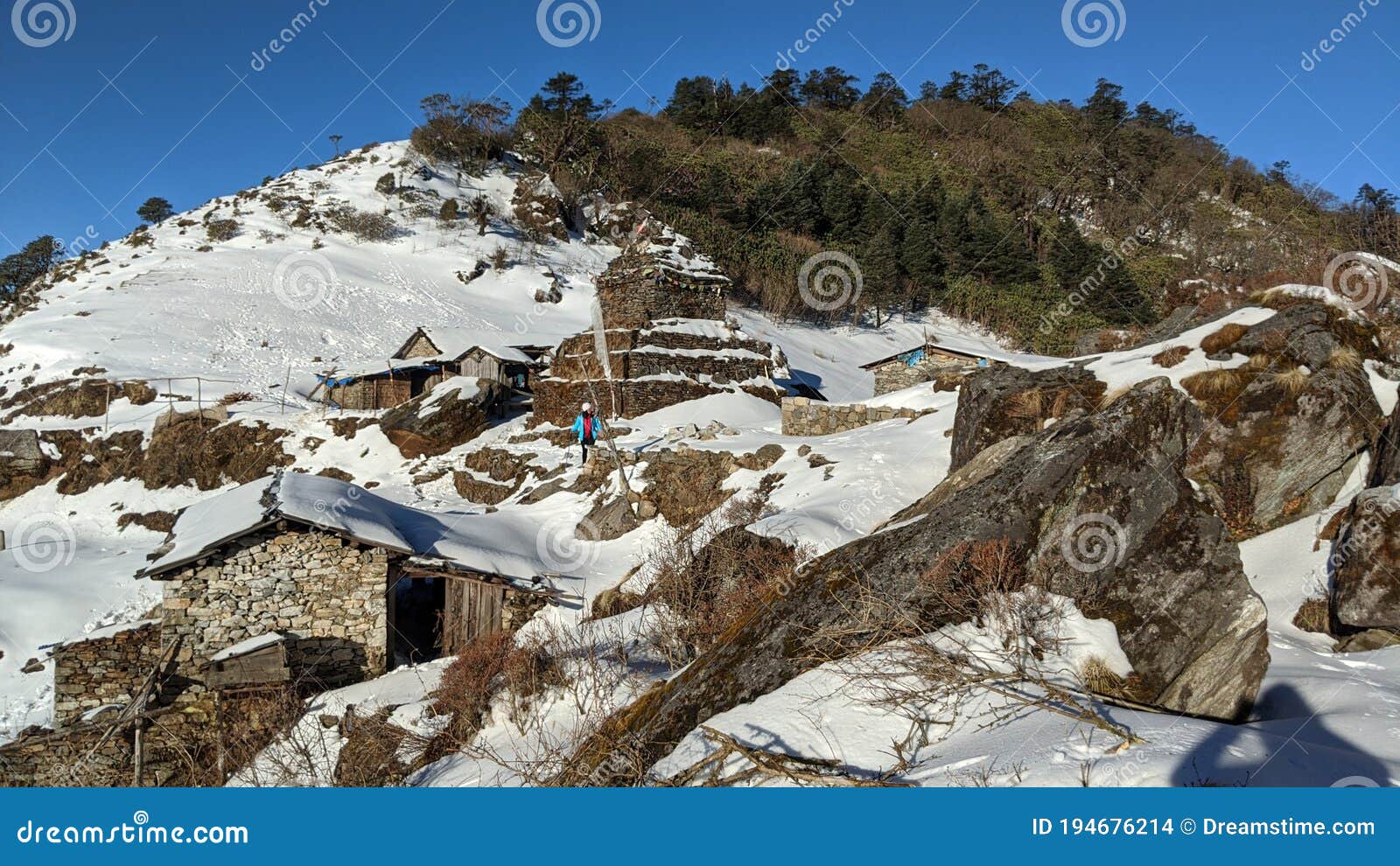 Land covered with snow stock photo. Image of summit - 194676214