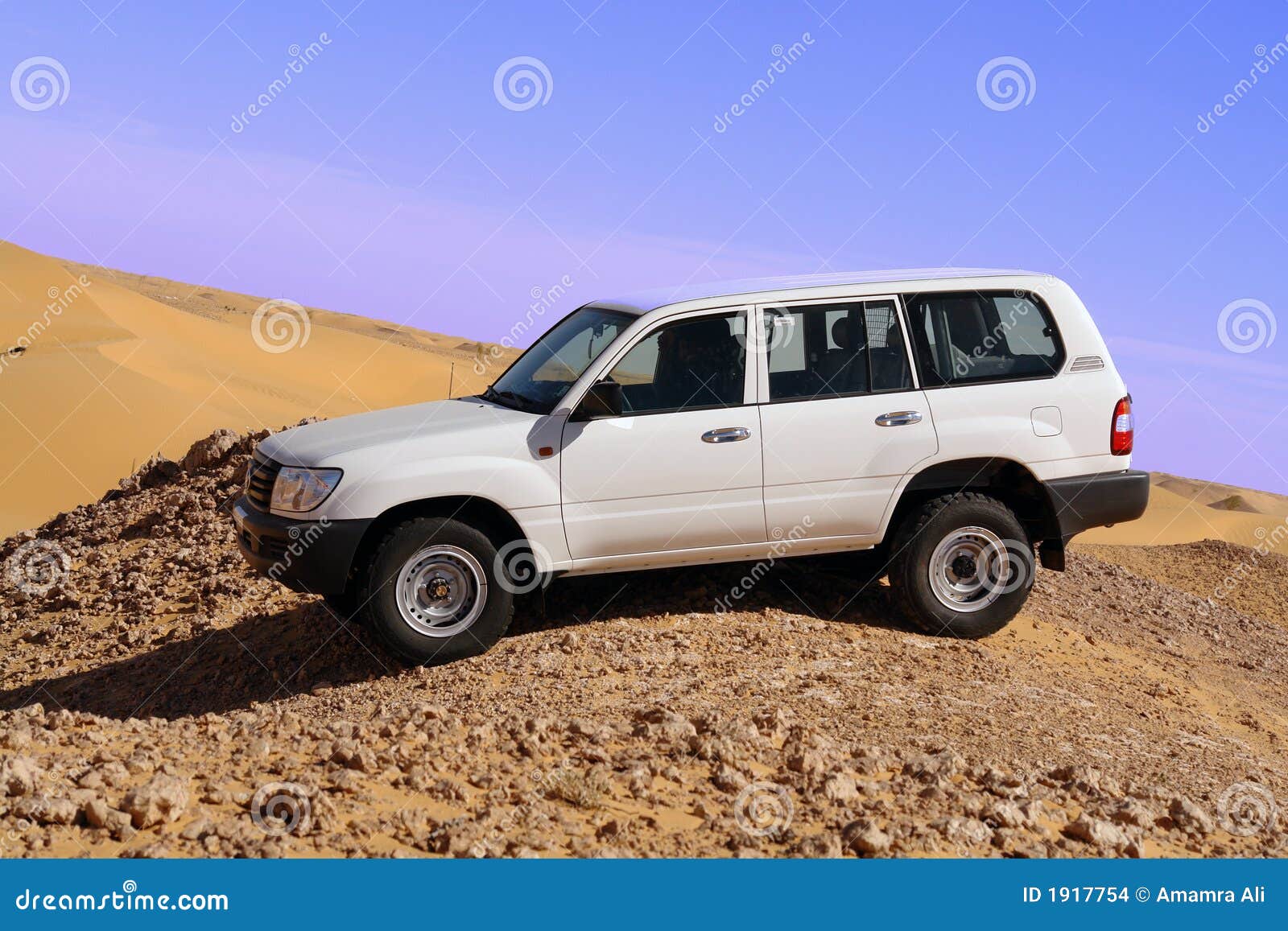 Land Cruiser in desert. stock photo. Image of barren, lonely - 1917754