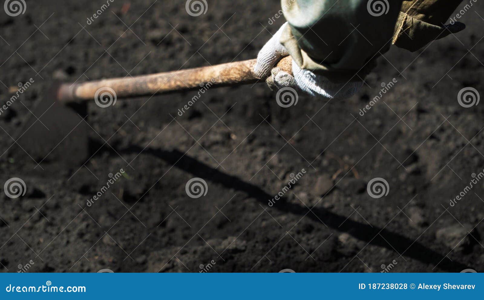 Land Cultivation with Hand Tools Stock Photo - Image of caucasian ...