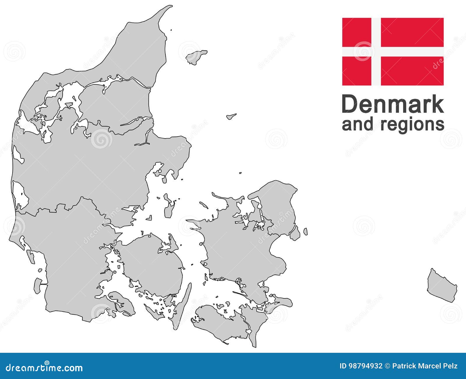 Land Danmark och regioner vektor illustrationer. Illustration av mall ...
