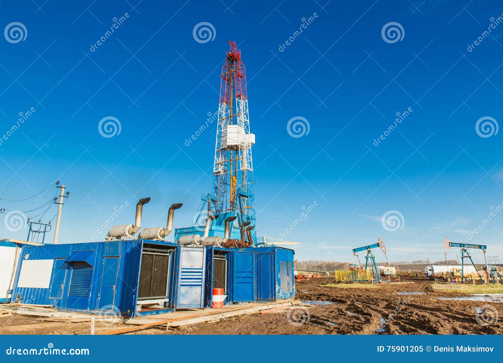 Land drilling rig stock image. Image of land, black, industrial - 75901205
