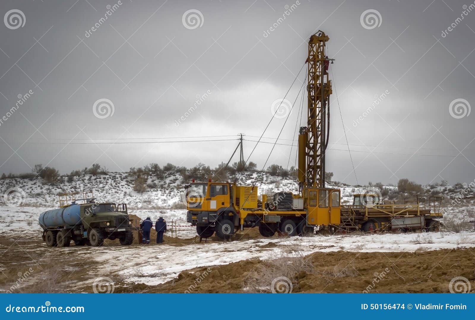 Land drilling rig stock photo. Image of power, snow, steppe - 50156474