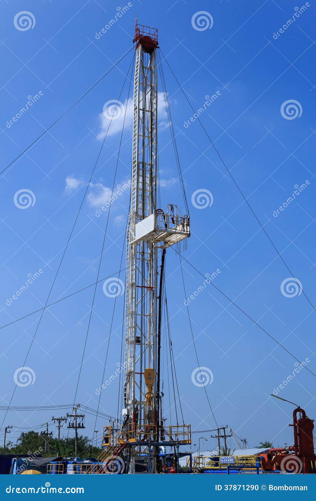 Land Drilling Rig in Yard stock photo. Image of blue - 37871290
