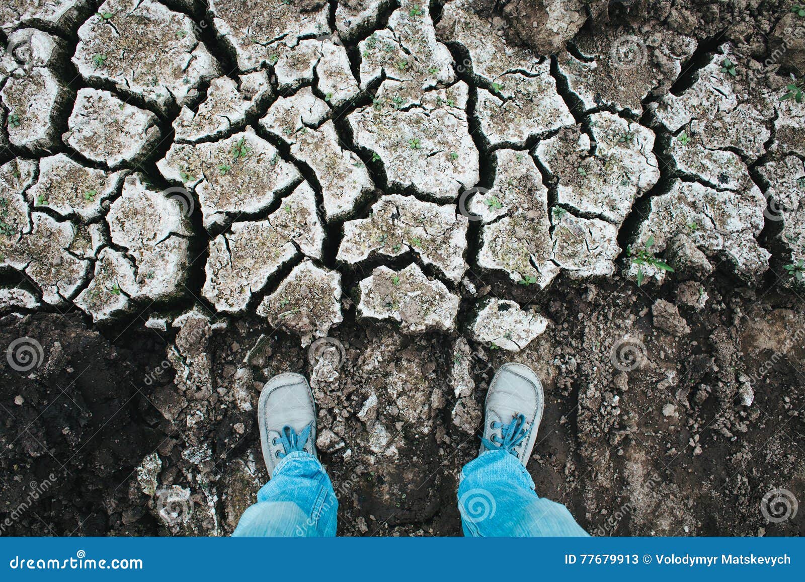 Land with Dry and Cracked Ground. Desert Stock Image - Image of earth ...