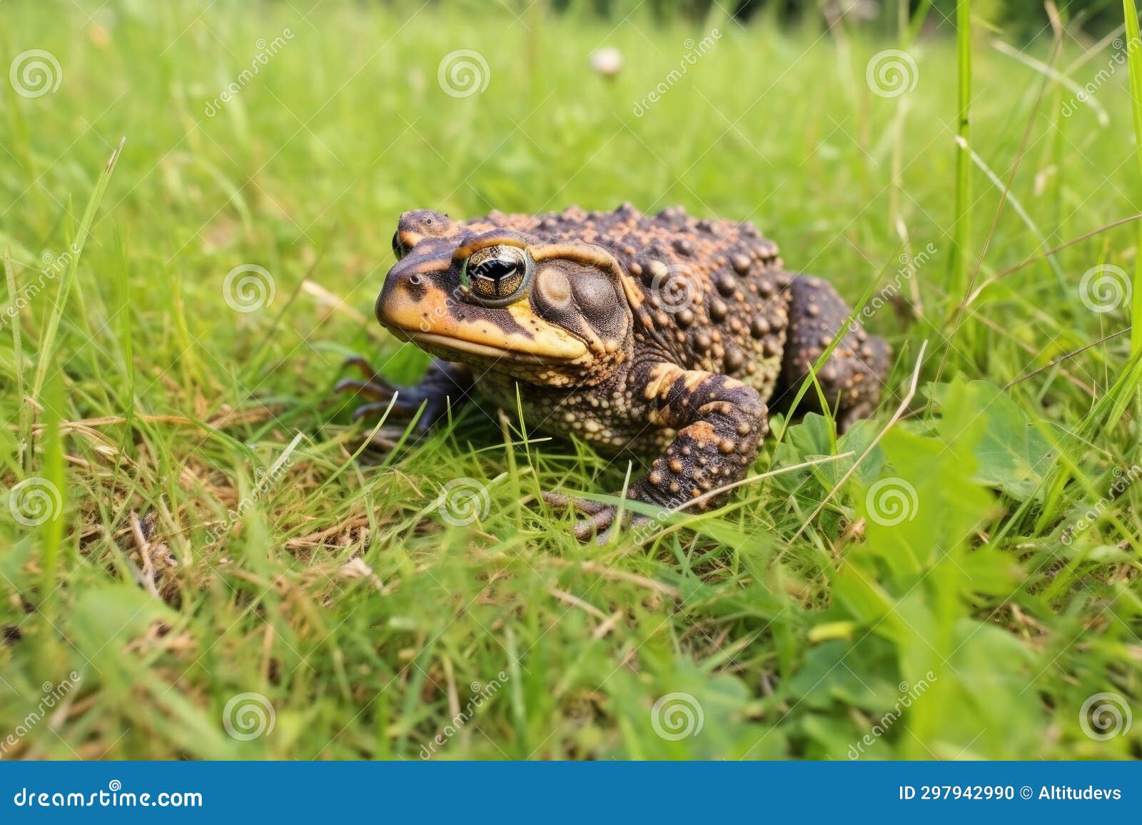 Land Dwelling Toad in a Grassy Field Stock Illustration - Illustration ...