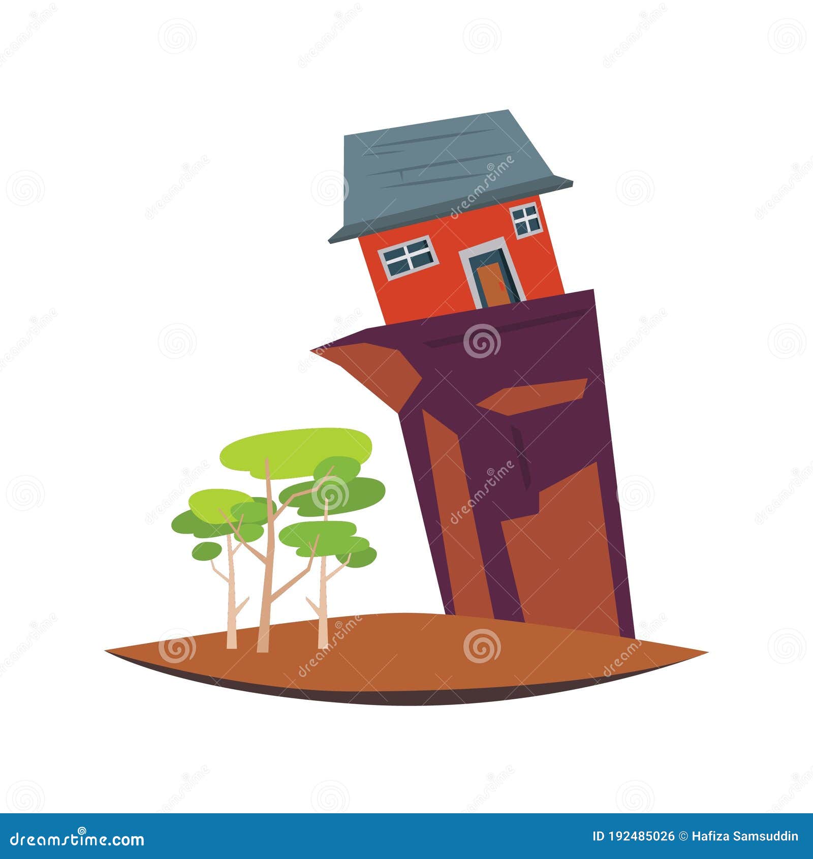 Land Erosion. Vector Illustration Decorative Design Stock Vector ...