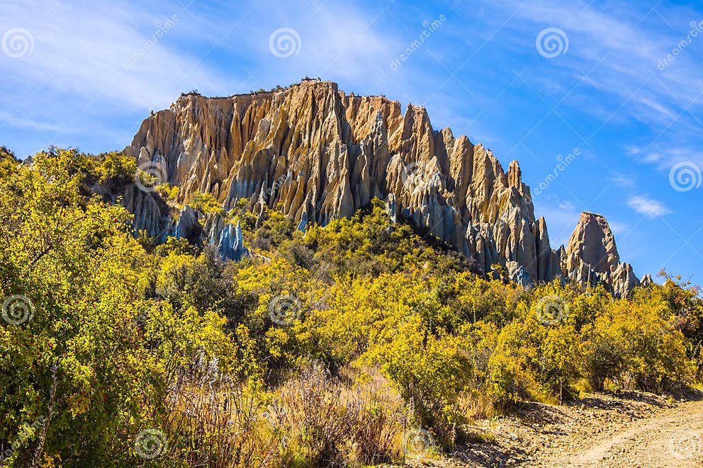 Land Formations - Clay Cliffs Stock Image - Image of geological, blue ...