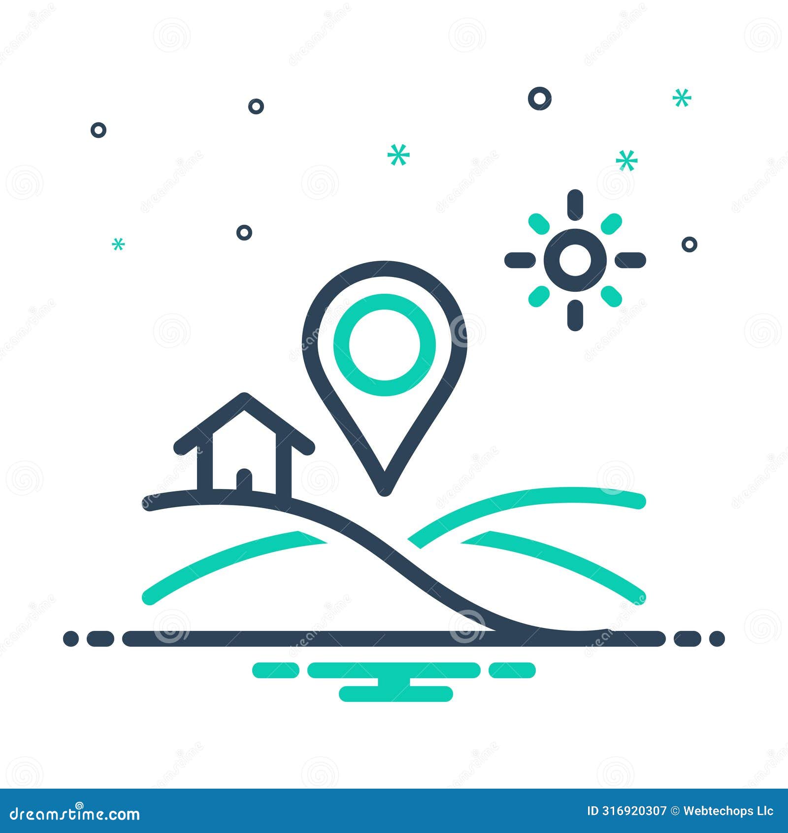 Mix Icon for Land, Ground and Village Stock Vector - Illustration of ...