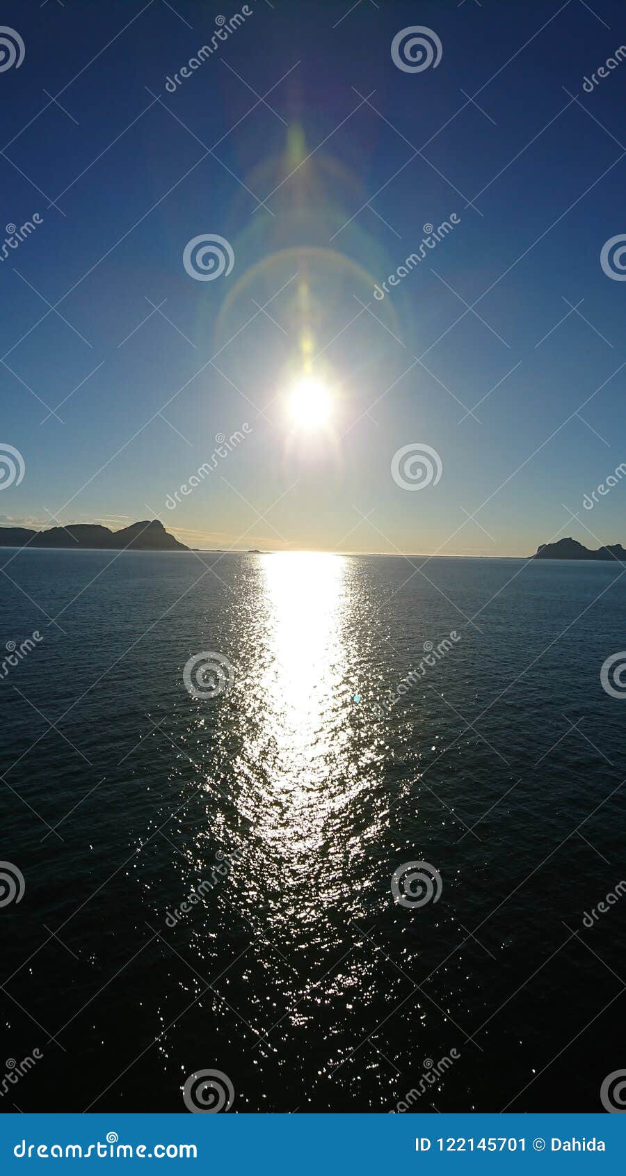 Land of the Midnight Sun from a Cruise Ship Stock Image - Image of ship ...