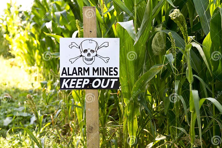 Land Mine Warning Sign stock photo. Image of beware, security - 21812890