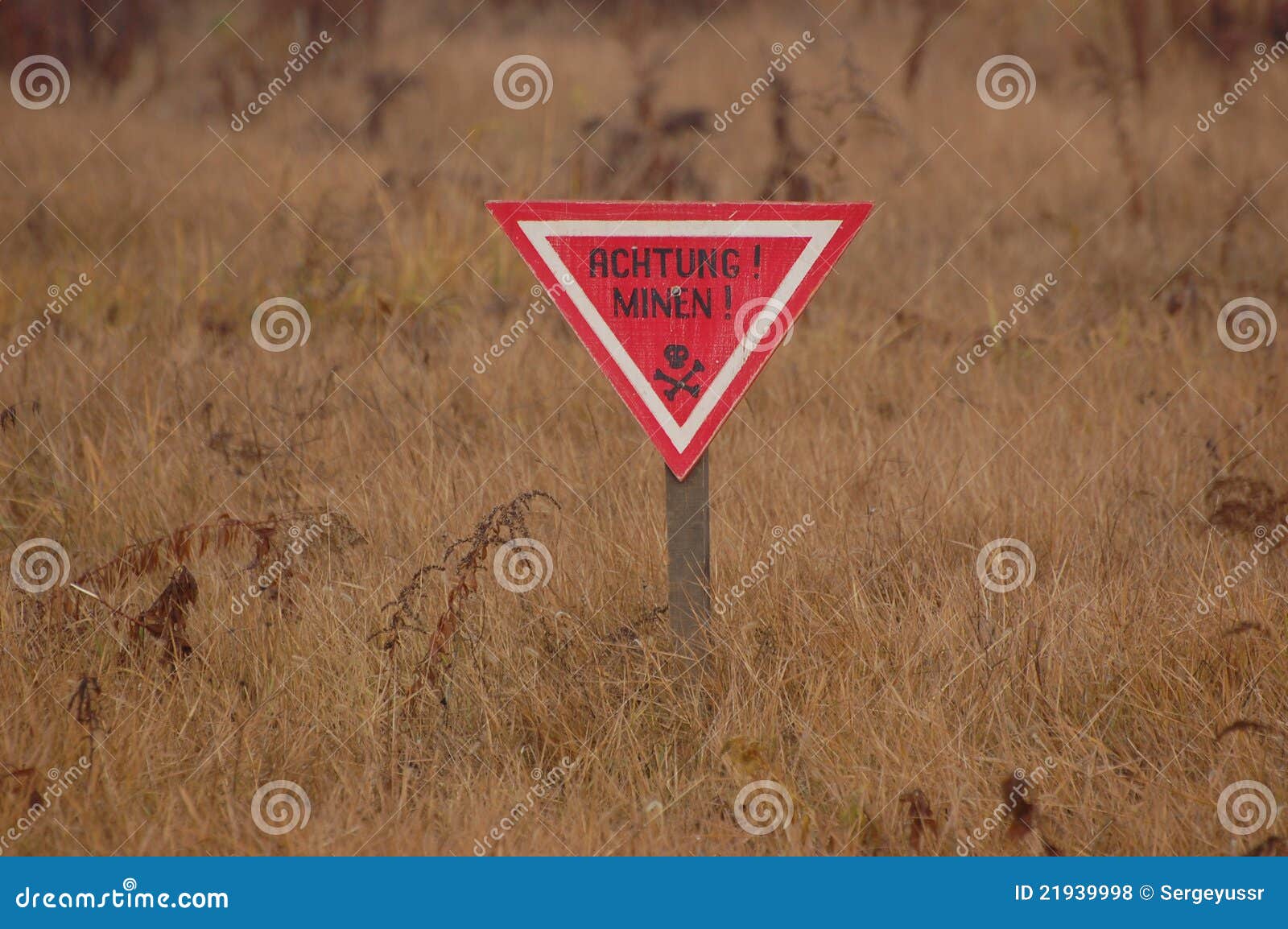 Land mine warning sign stock photo. Image of bomb, explosive - 21939998