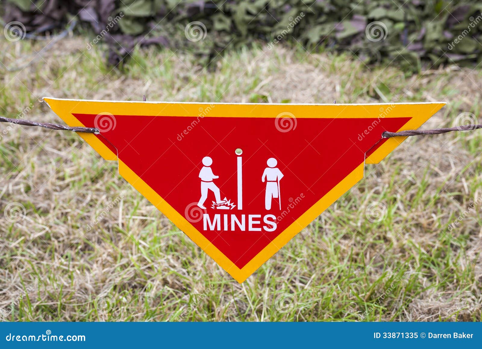 Land Mine Warning Sign stock image. Image of minefield - 33871335