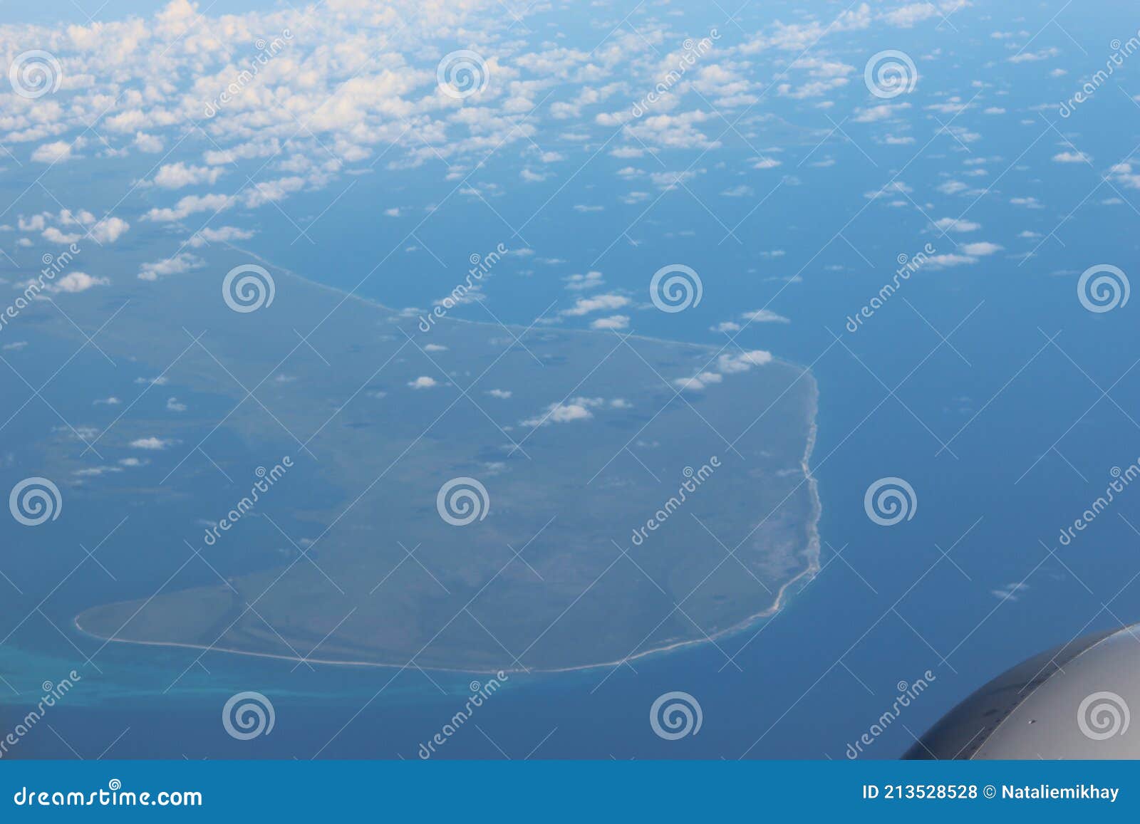 Land in the Ocean , View from Plane Stock Photo - Image of style, life ...