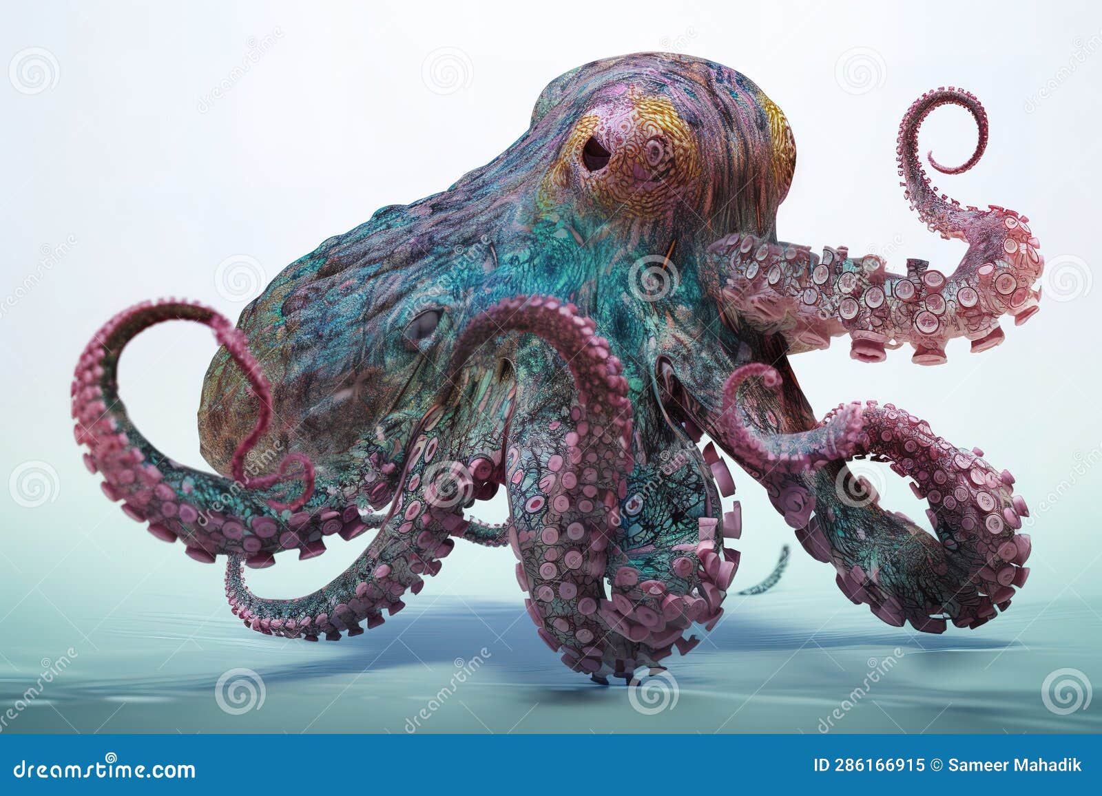 A Land Octopus with Chameleon Like Color Changing. Generative AI Stock ...